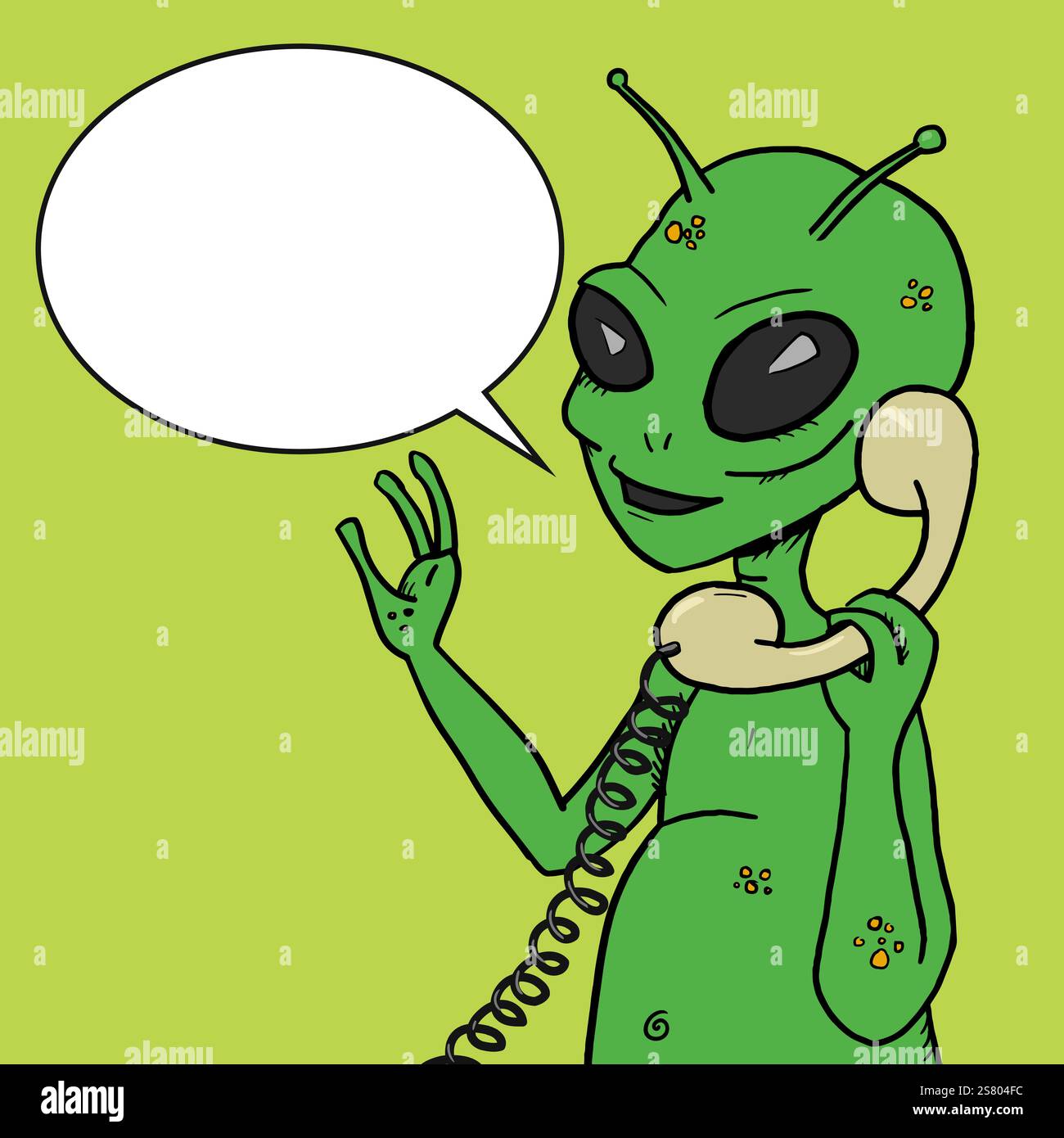 Alien talking phone pop art style vector Stock Vector Image & Art - Alamy