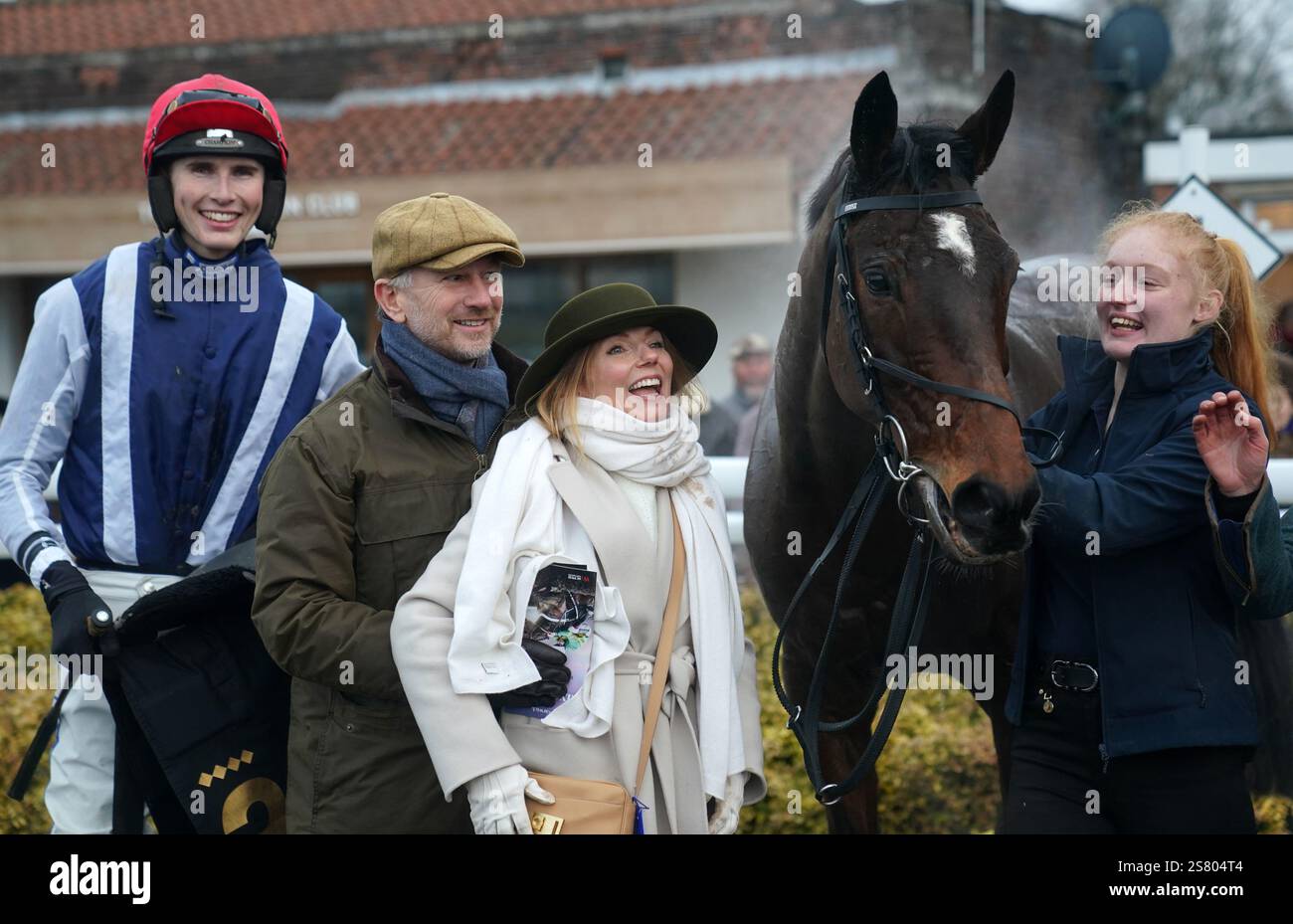 Christian and Geri Horner celebrate their horse Lift Me Up winning the ...