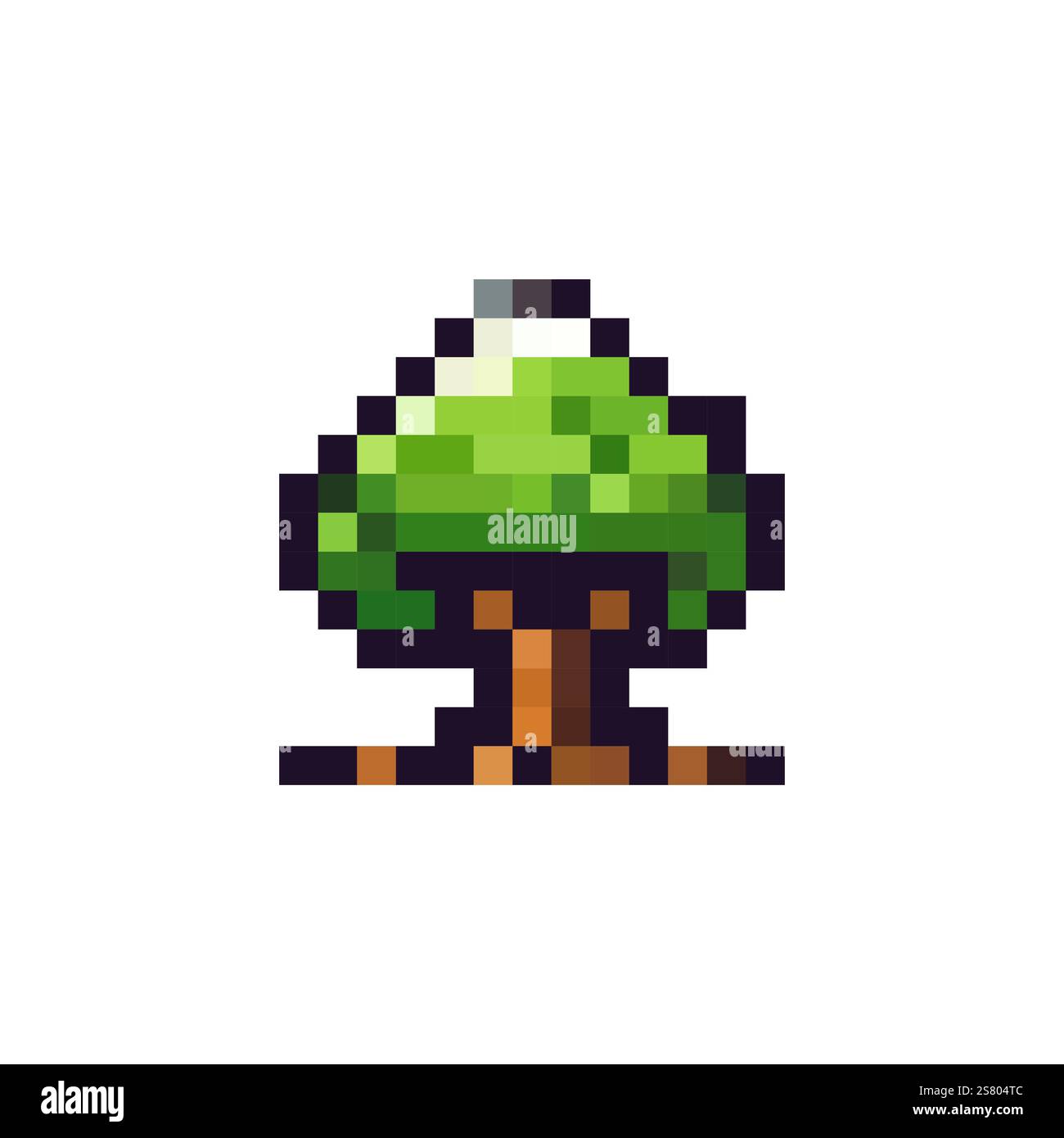 Tree logo in 8 bit style. Logo for game design and gaming. Vector ...