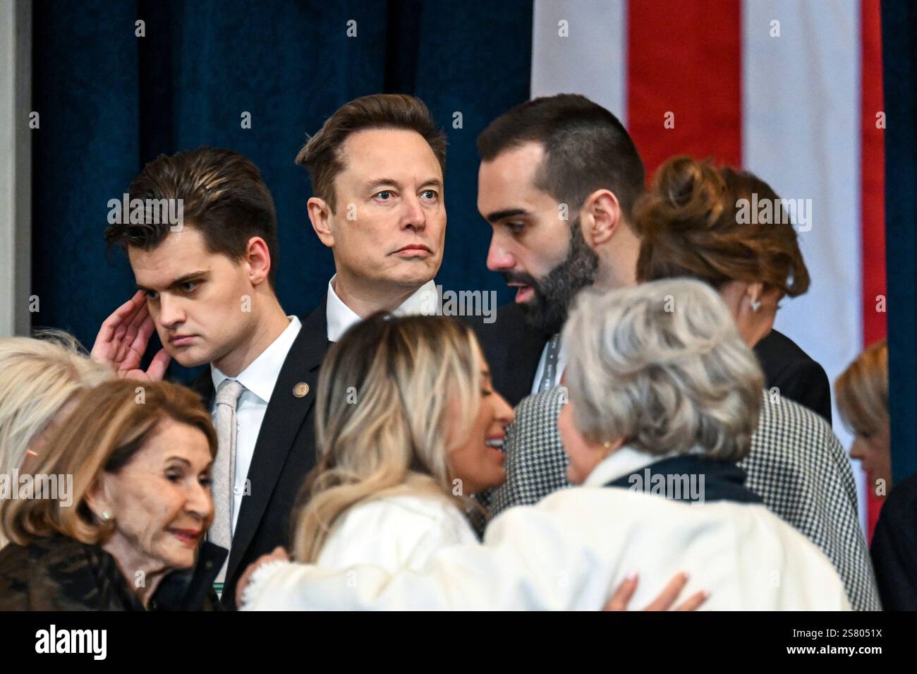 Elon Musk, right, arrives before the 60th Presidential Inauguration in ...