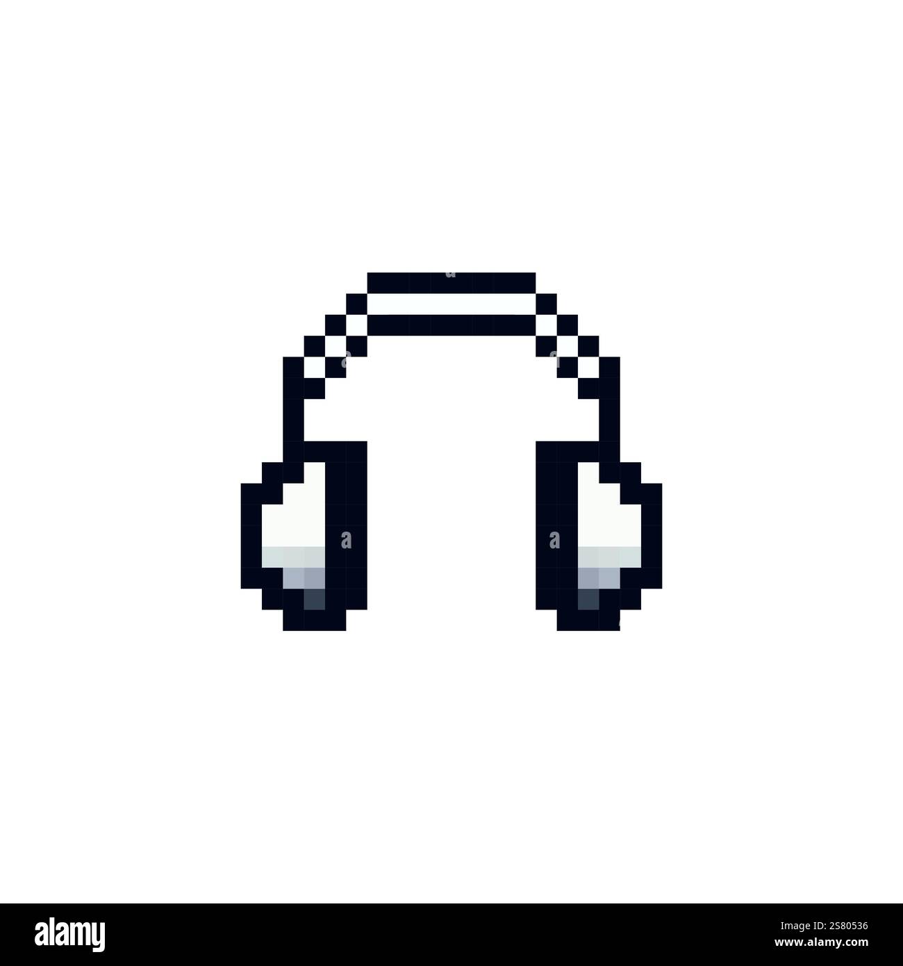 Headphones in pixel 8 style. Computer device for music vector ...