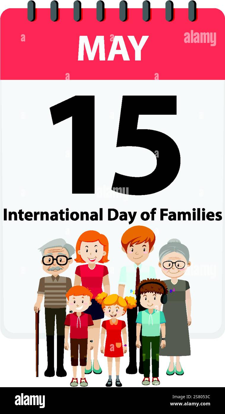 Illustration of diverse family members together Stock Vector Image ...