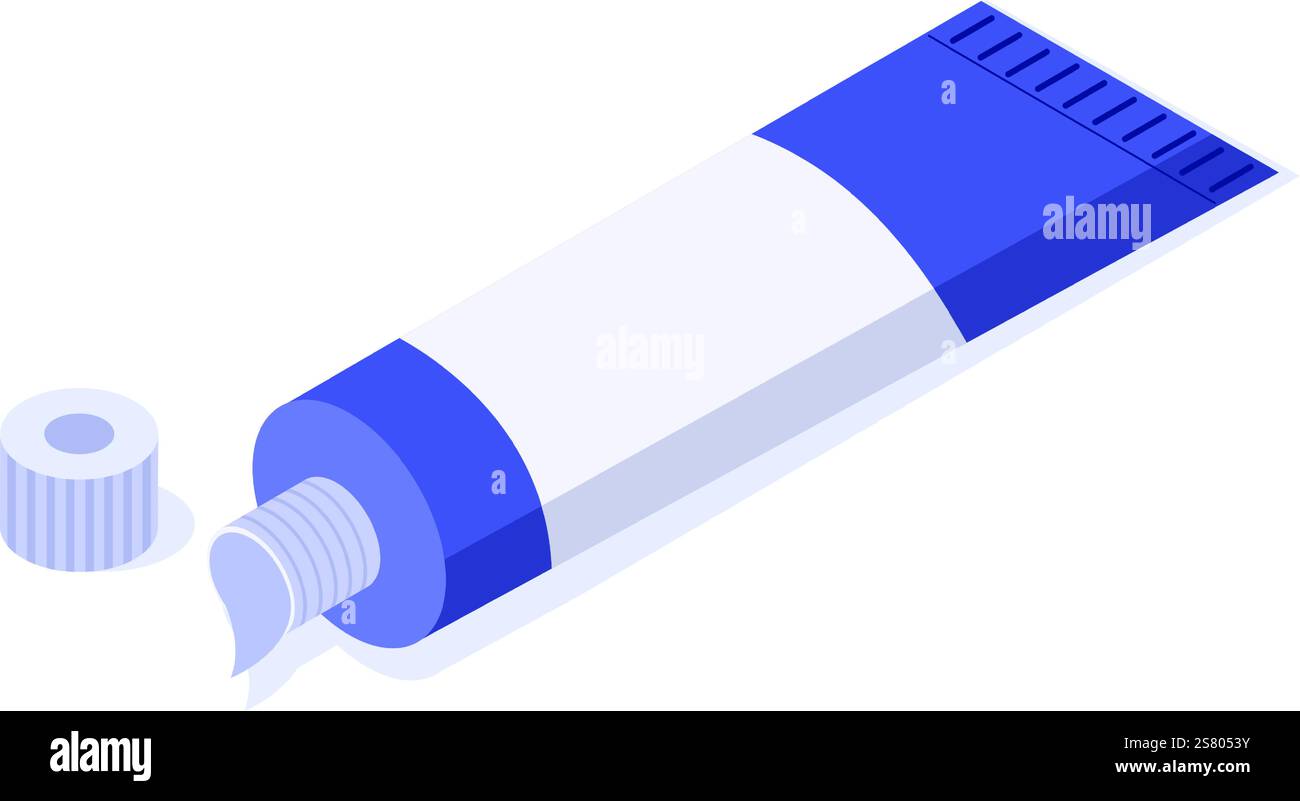 Open tube squeezing cream or paste with cap removed, isolated on white ...