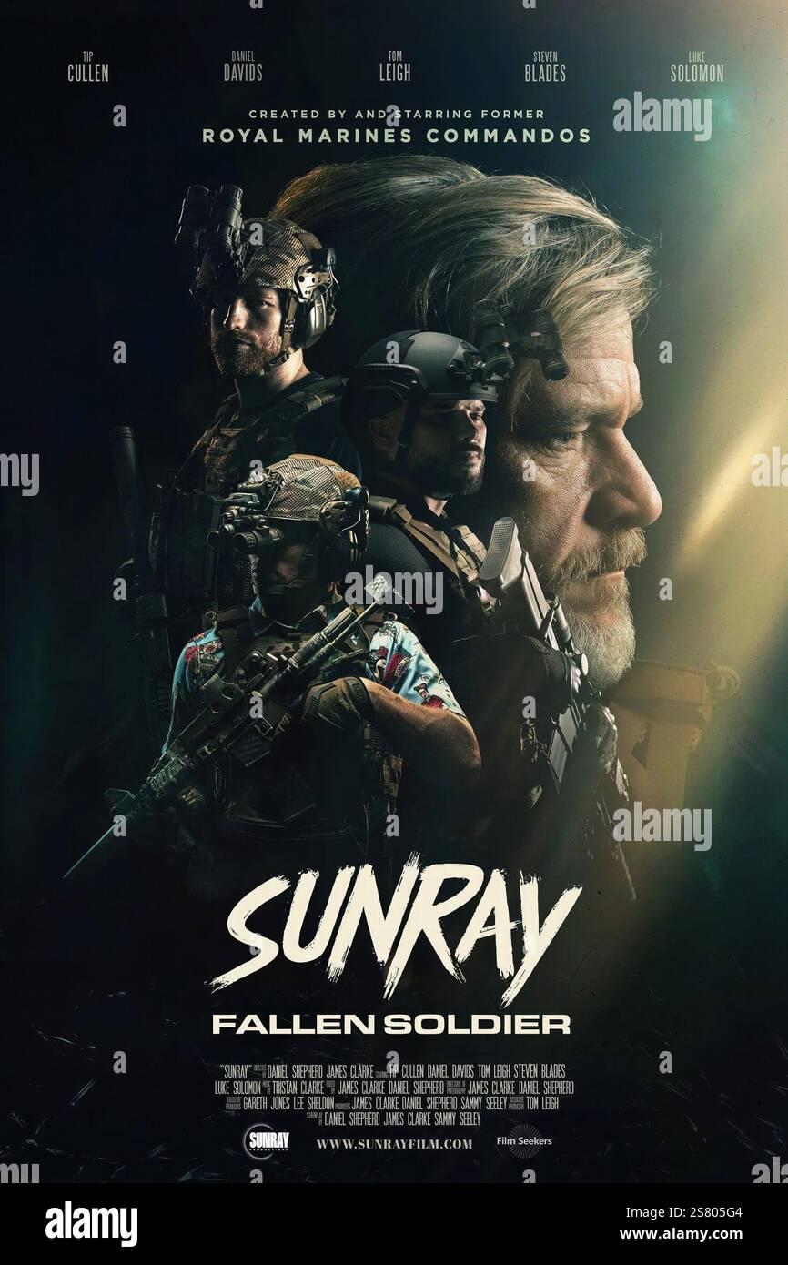 SUNRAY: FALLEN SOLDIER, poster, right: Tip Cullen, left from top: Tom Leigh, Steven Blades, Luke ...