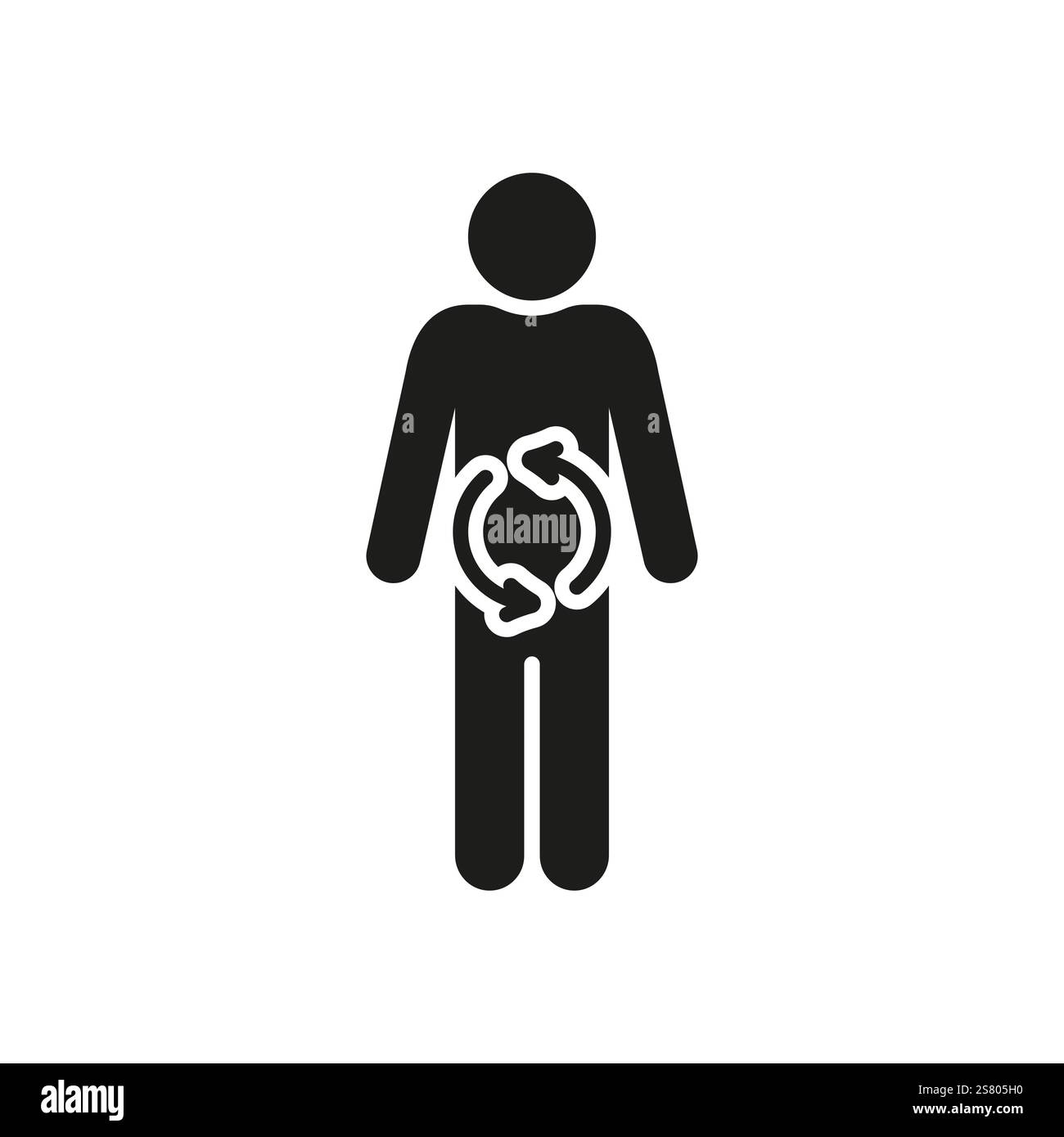 Balanced Diet for Wellness Symbol. Male Figure with Arrows Silhouette ...