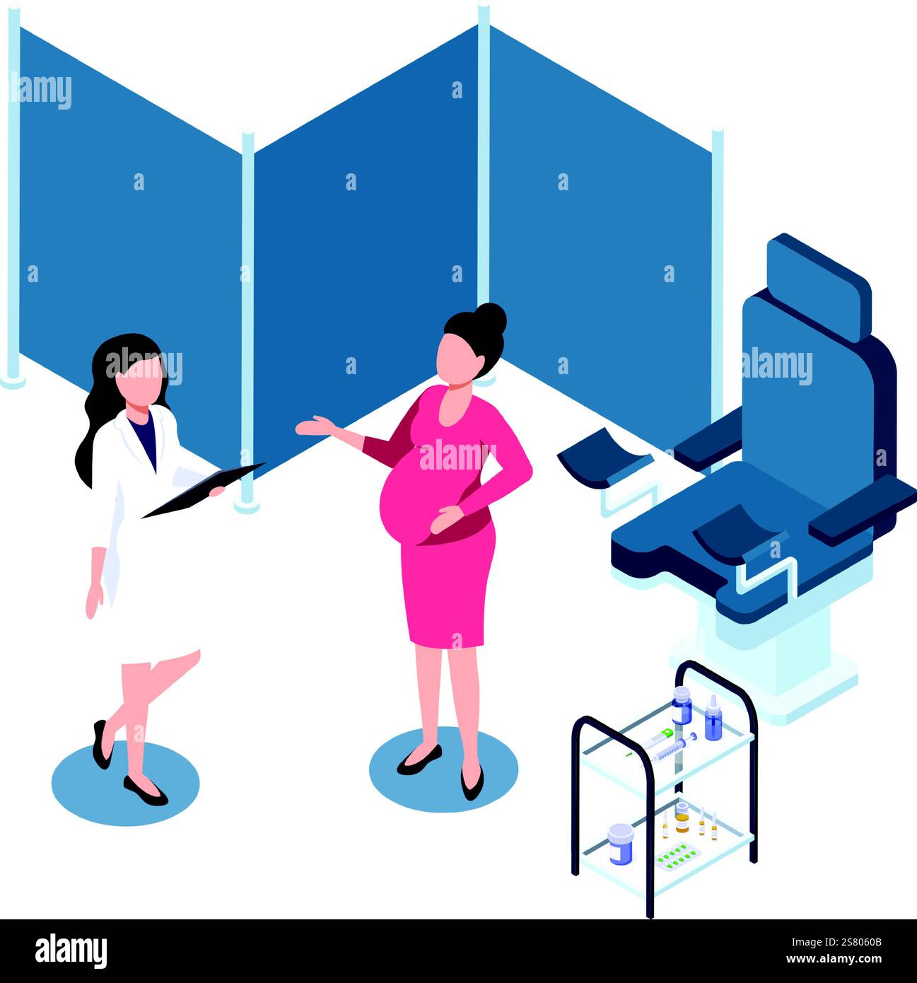 Doctor showing medical report pregnant Stock Vector Images - Alamy