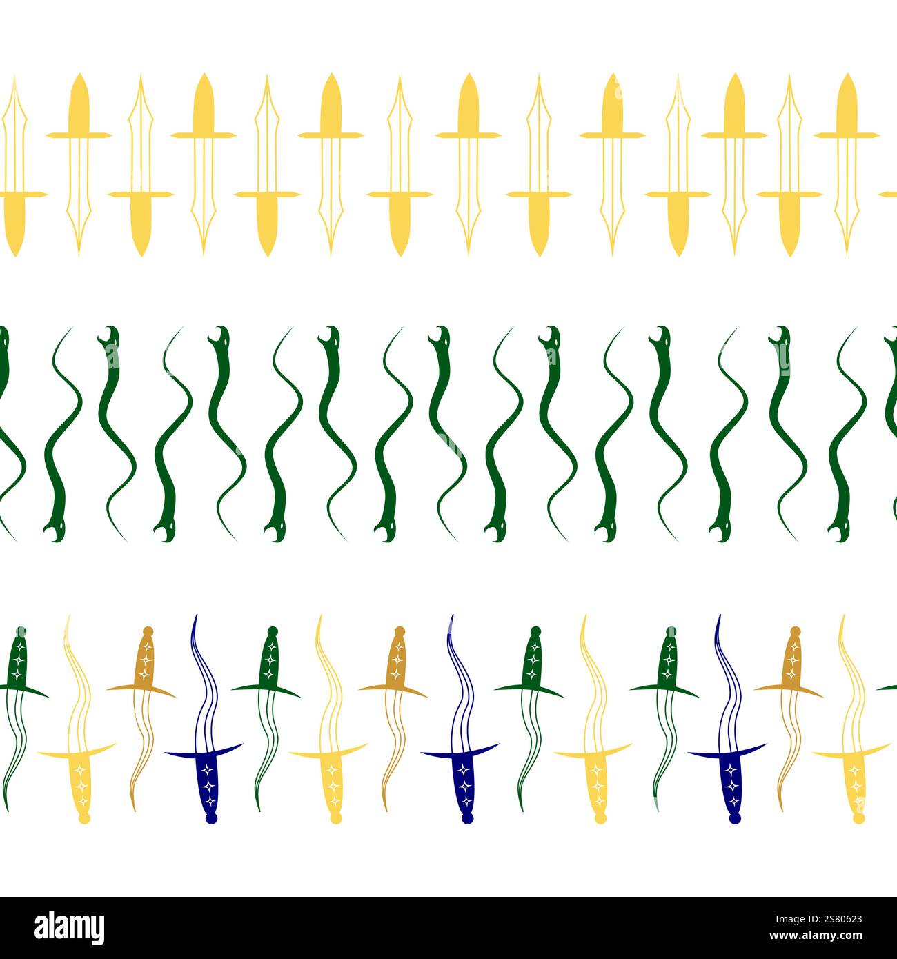 Horizontal border, set Magic and heavens seamless pattern, with magical ...