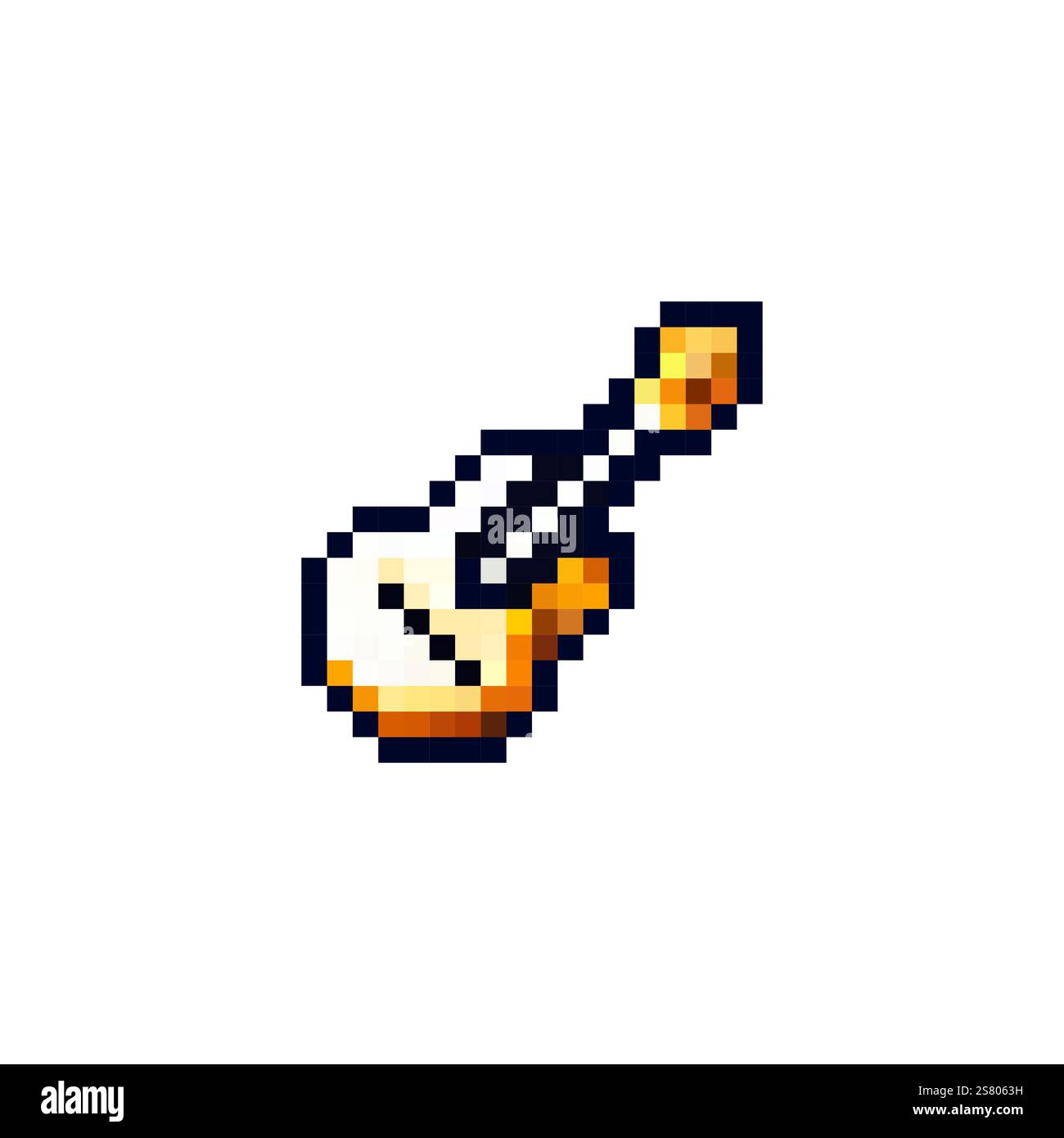 Stringed musical instrument guitar in pixel style. 8 bit guitar vector ...