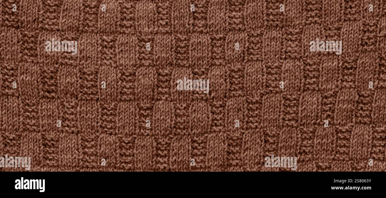 Texture of smooth knitted sweater with pattern. Handmade knitting wool ...