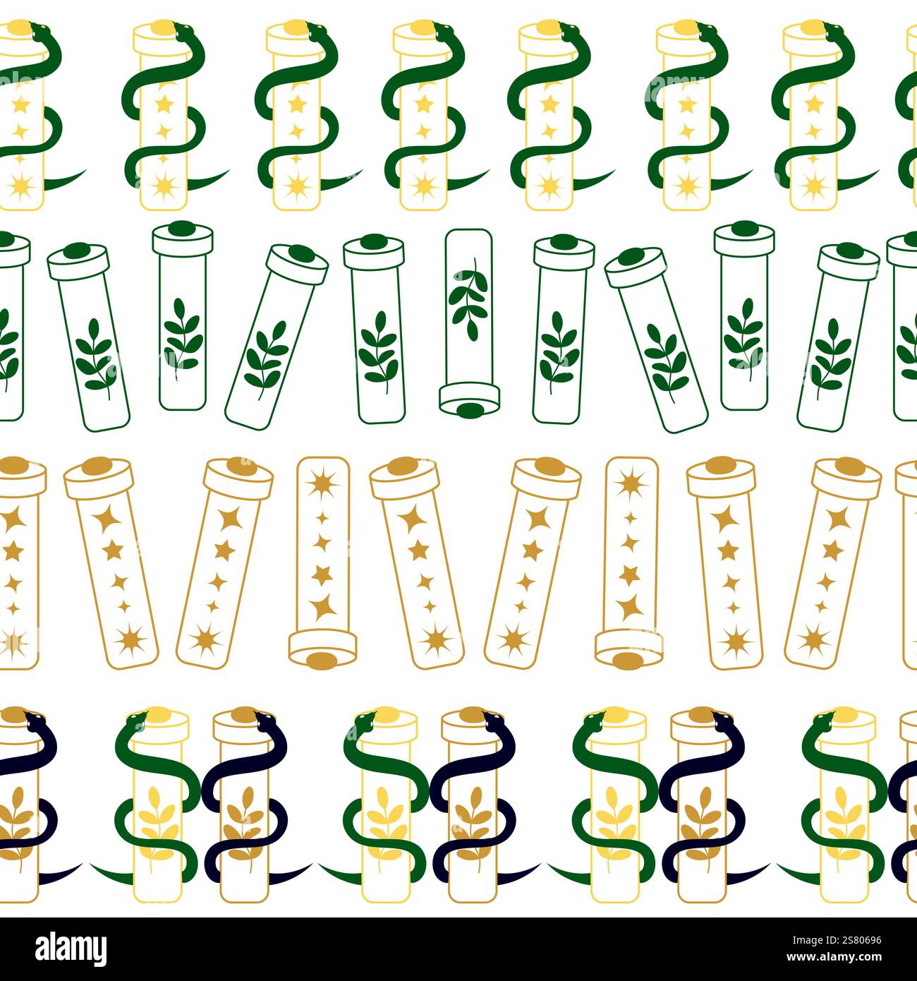 Horizontal border, set Magic and heavens seamless pattern, with magical ...