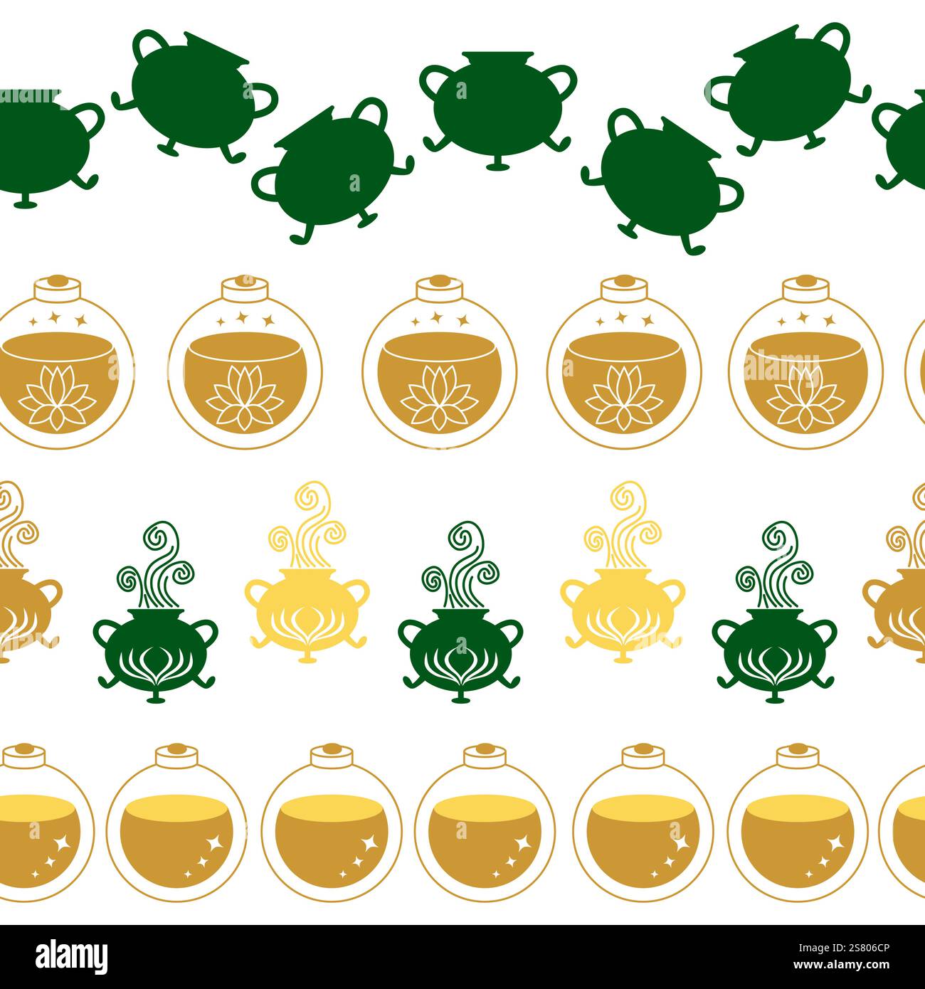 Horizontal border, set Magic and heavens seamless pattern, with magical ...