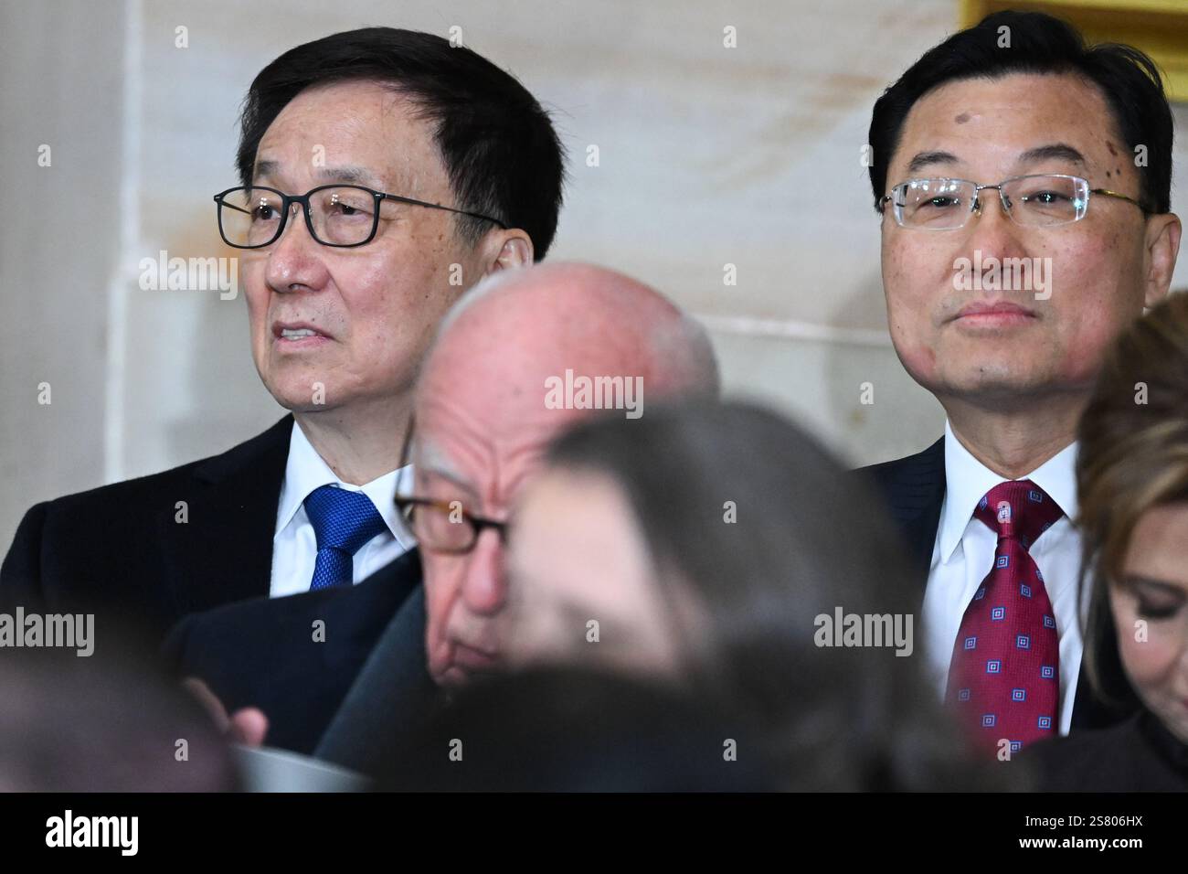 China's Vice President Han Zheng (L) arrives for the inauguration ...