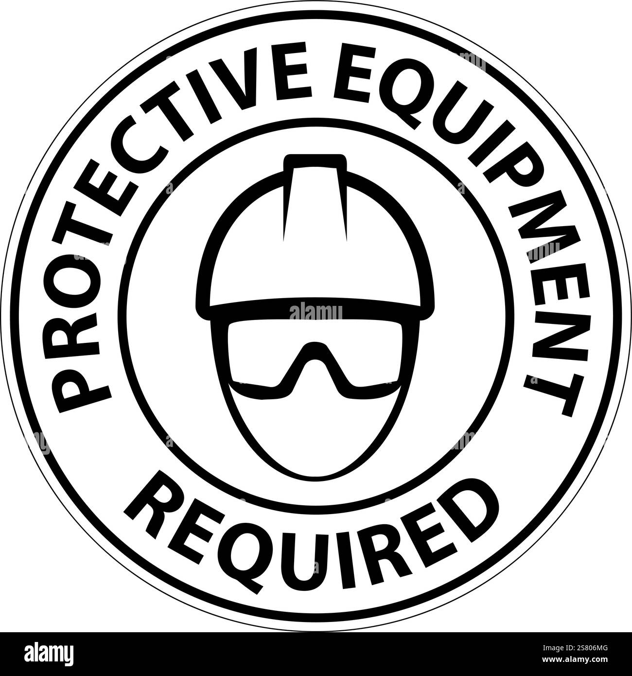 Safety Sign Indicating Protective Equipment Required for Construction ...