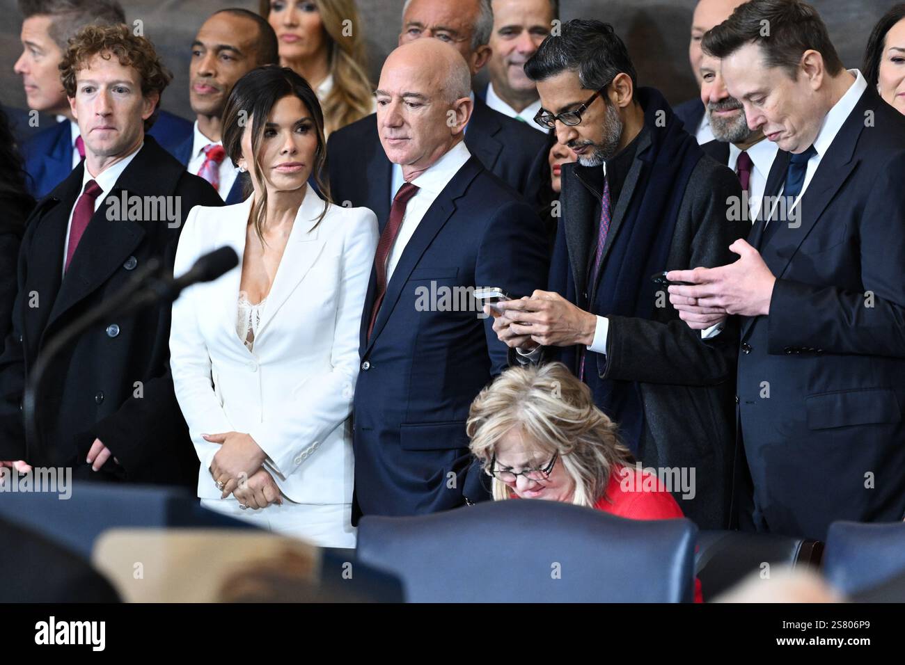 Washington, United States. 20th Jan, 2025. (L-R) CEO of Meta and ...