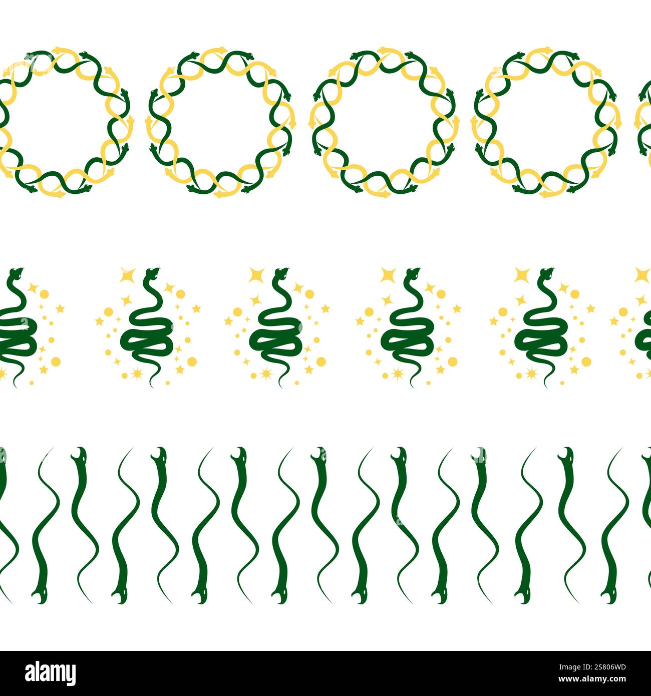 Horizontal border, set Magic and heavens seamless pattern, with magical ...