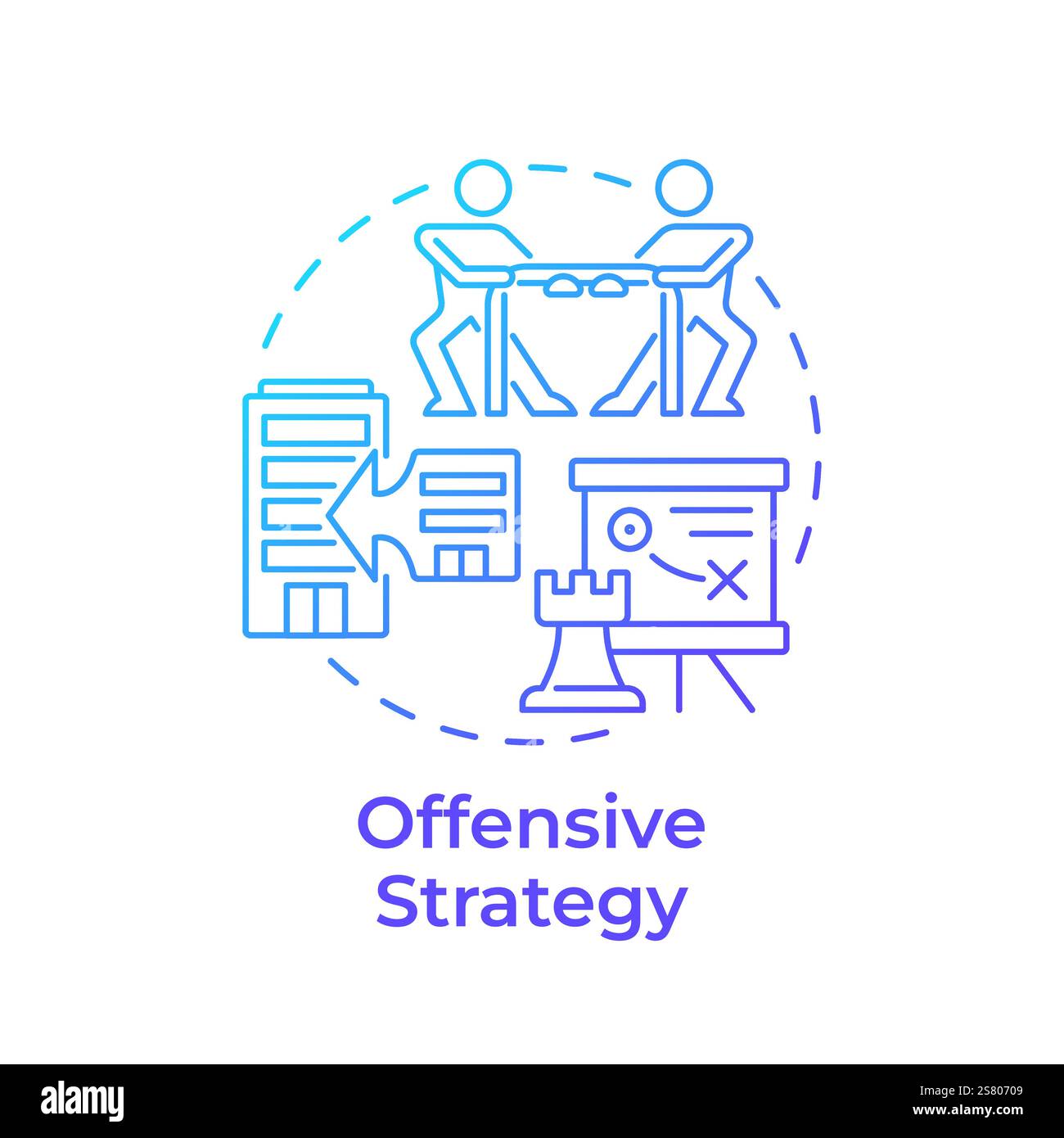 Offensive strategy blue gradient concept icon Stock Vector Image & Art ...