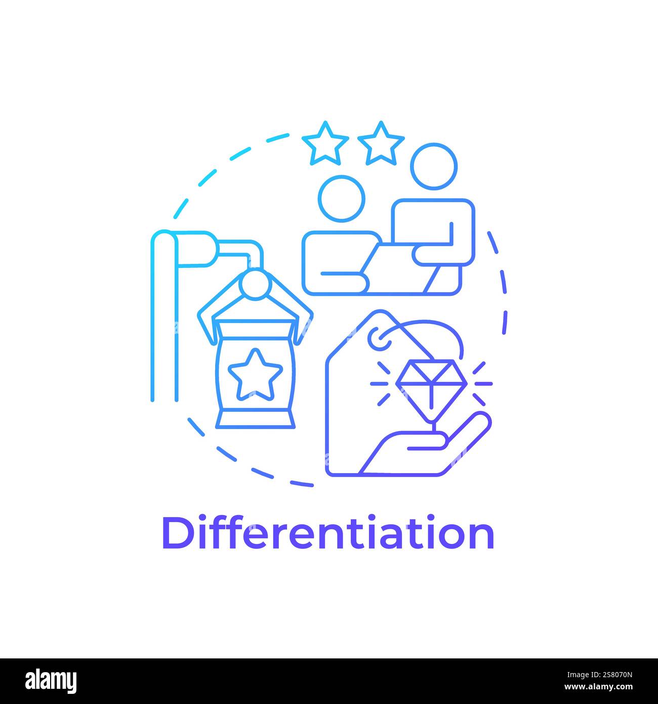 Differentiation blue gradient concept icon Stock Vector Image & Art - Alamy