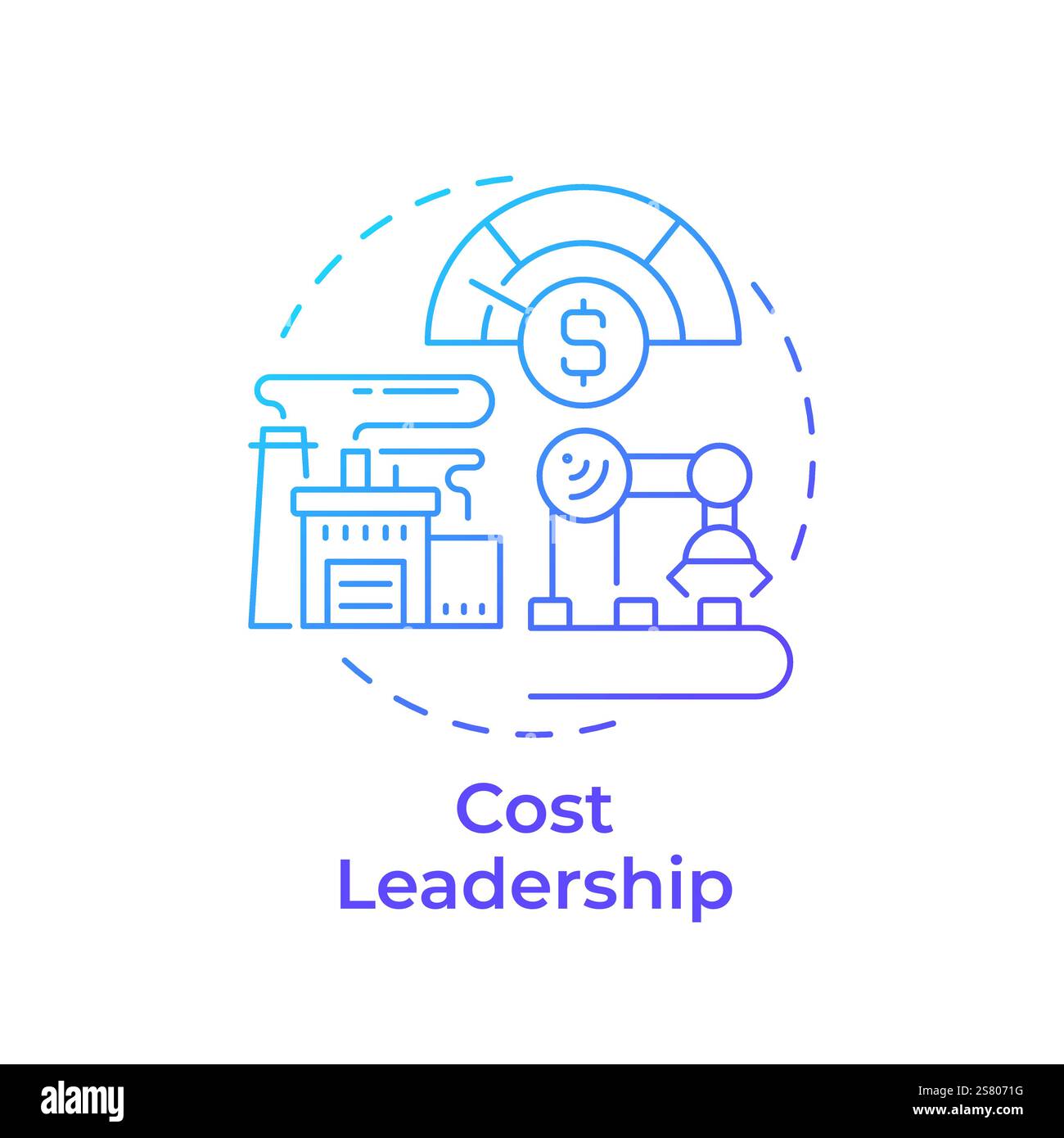 Cost leadership blue gradient concept icon Stock Vector Image & Art - Alamy