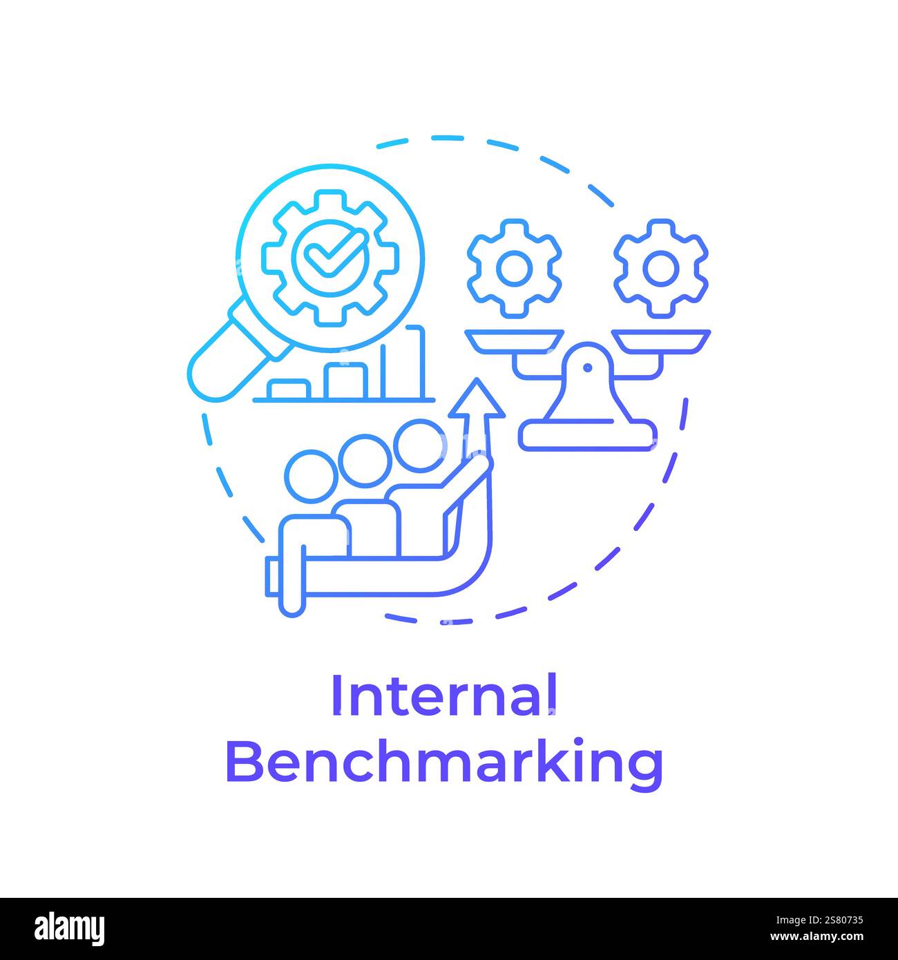 Internal benchmarking blue gradient concept icon Stock Vector Image & Art - Alamy