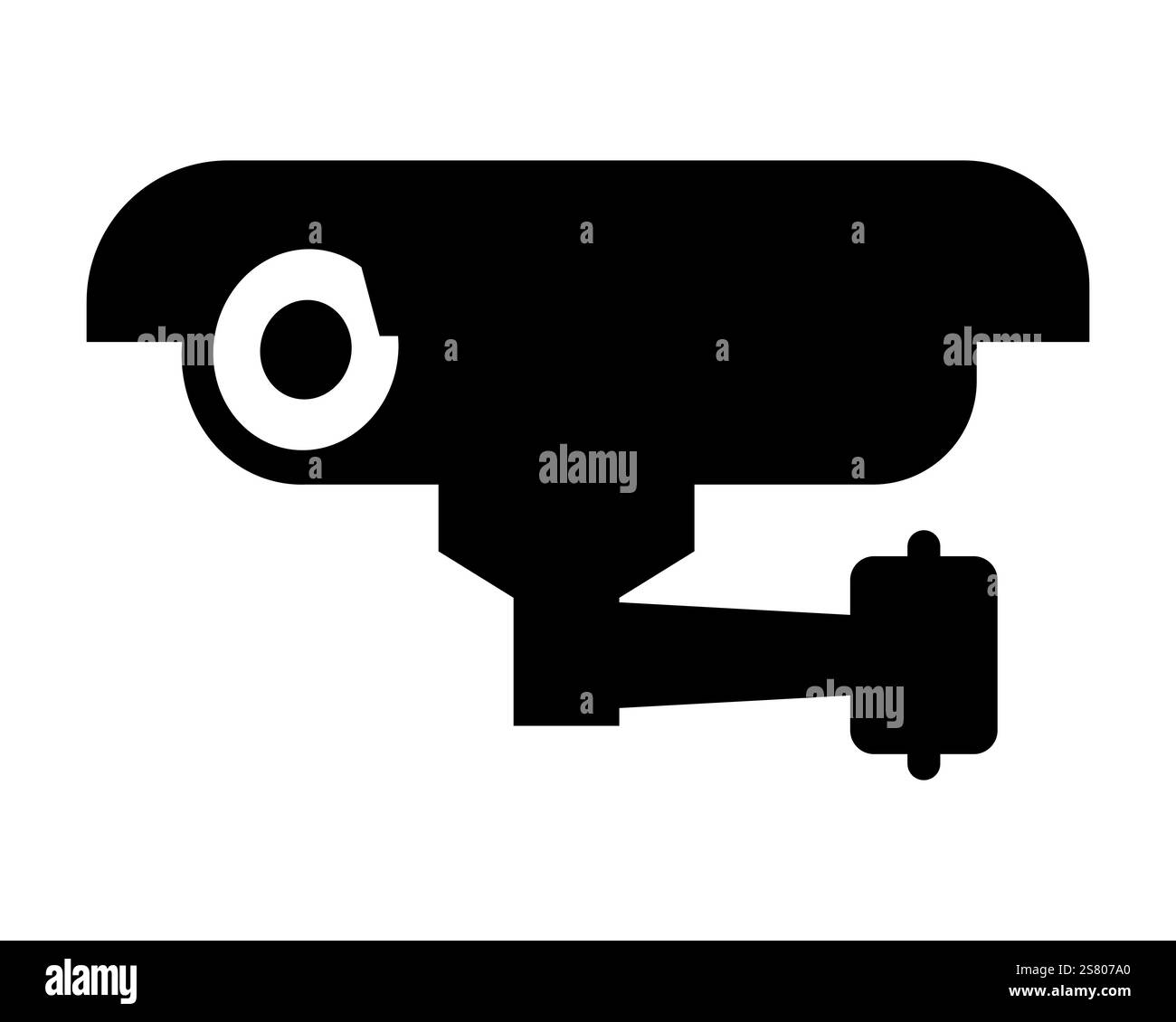 Silhouette of a Security Camera with Focused Lens for Surveillance and ...