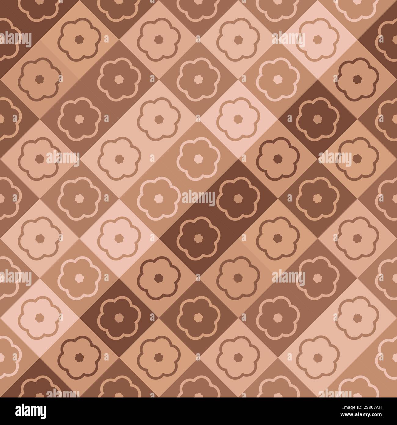 Seamless gradient geometric pattern with flowers vector illustration ...