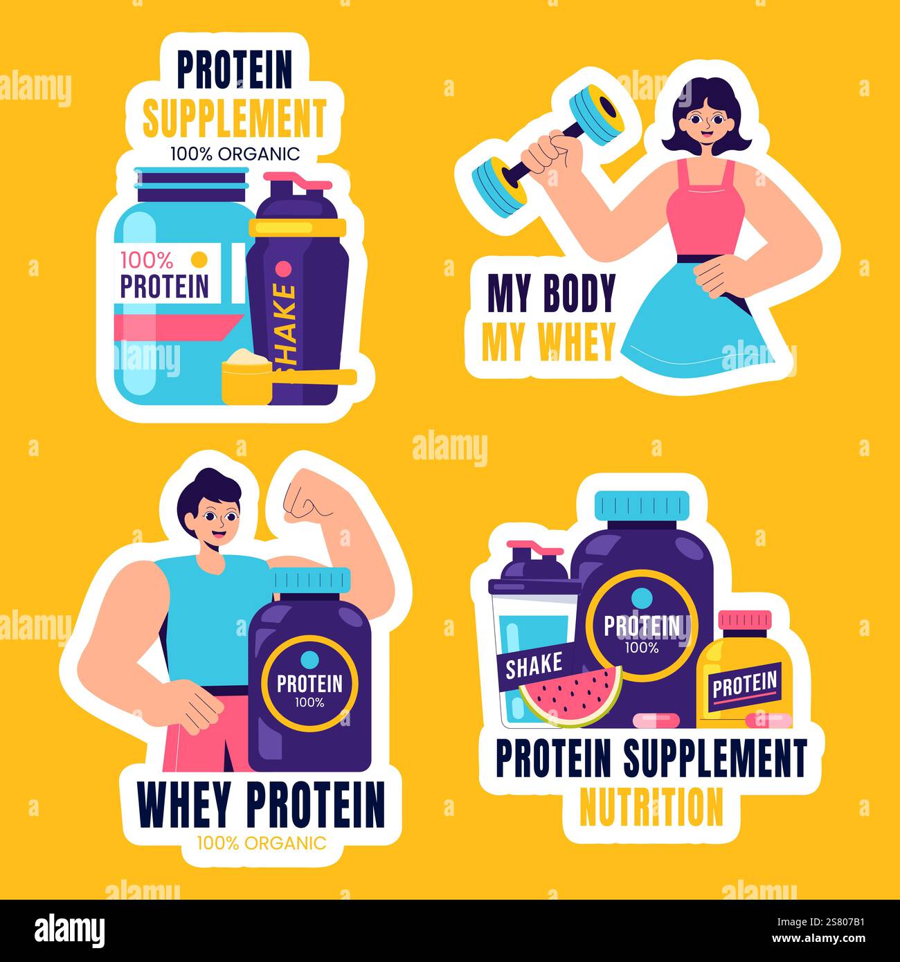 Creative Hand-Drawn Protein Supplement Illustration for Social Media ...