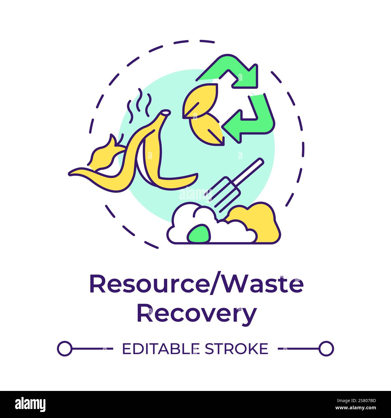 Resource and waste recovery multi color concept icon Stock Vector Image ...