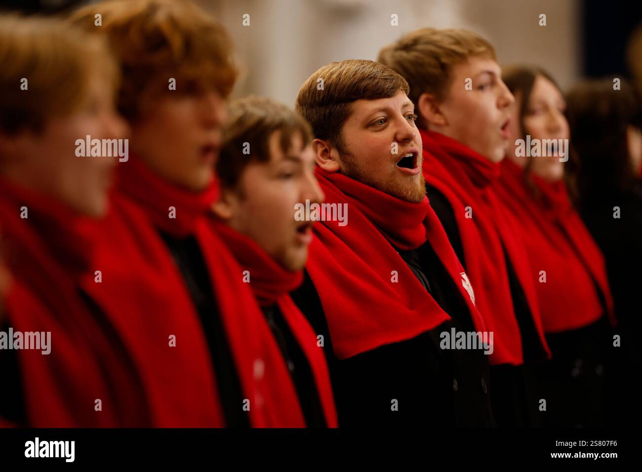 WASHINGTON, DC - JANUARY 20: Choir students from the University of ...