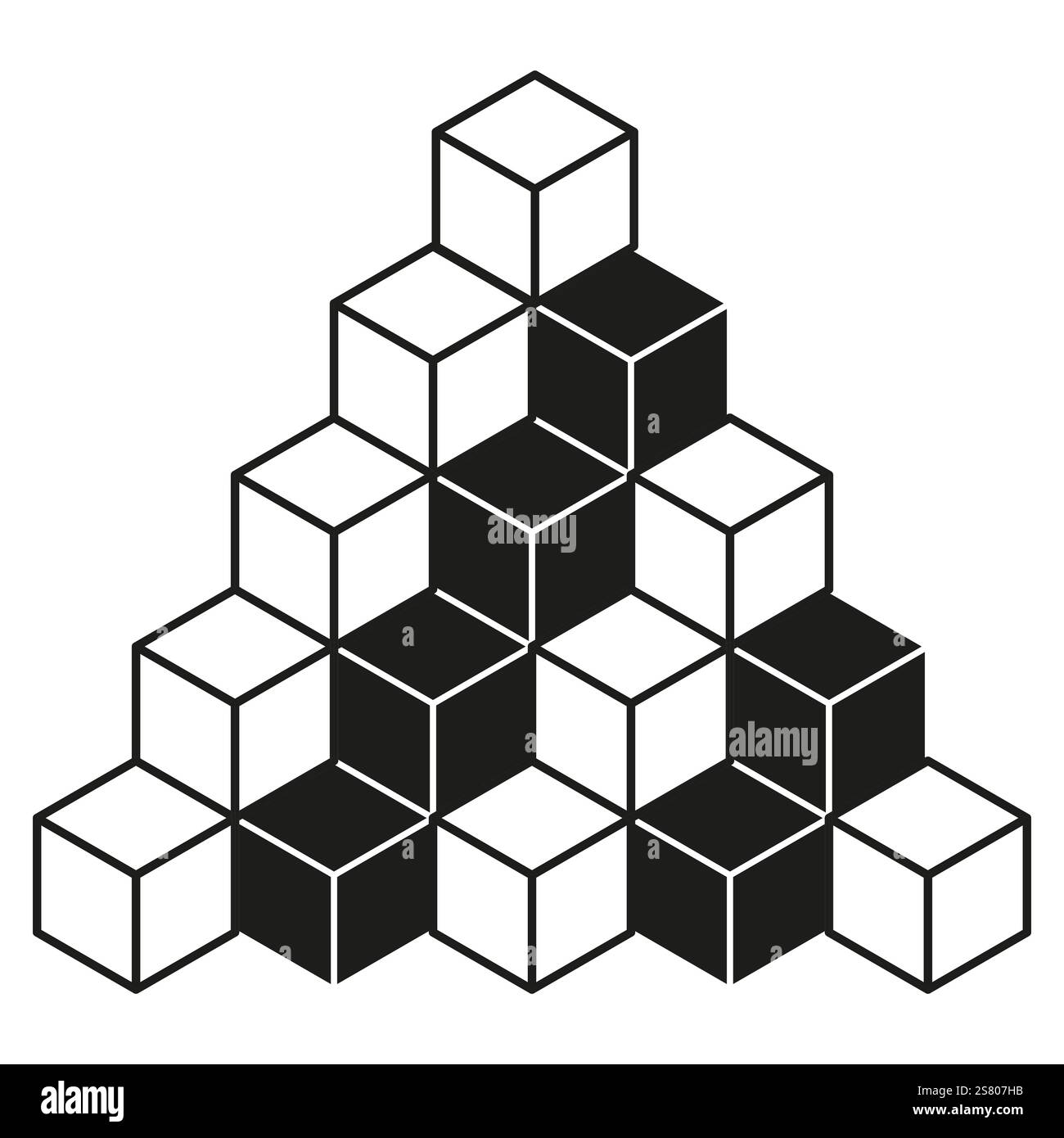 Geometric cubes. Pyramid shape. Abstract design. Vector illustration ...