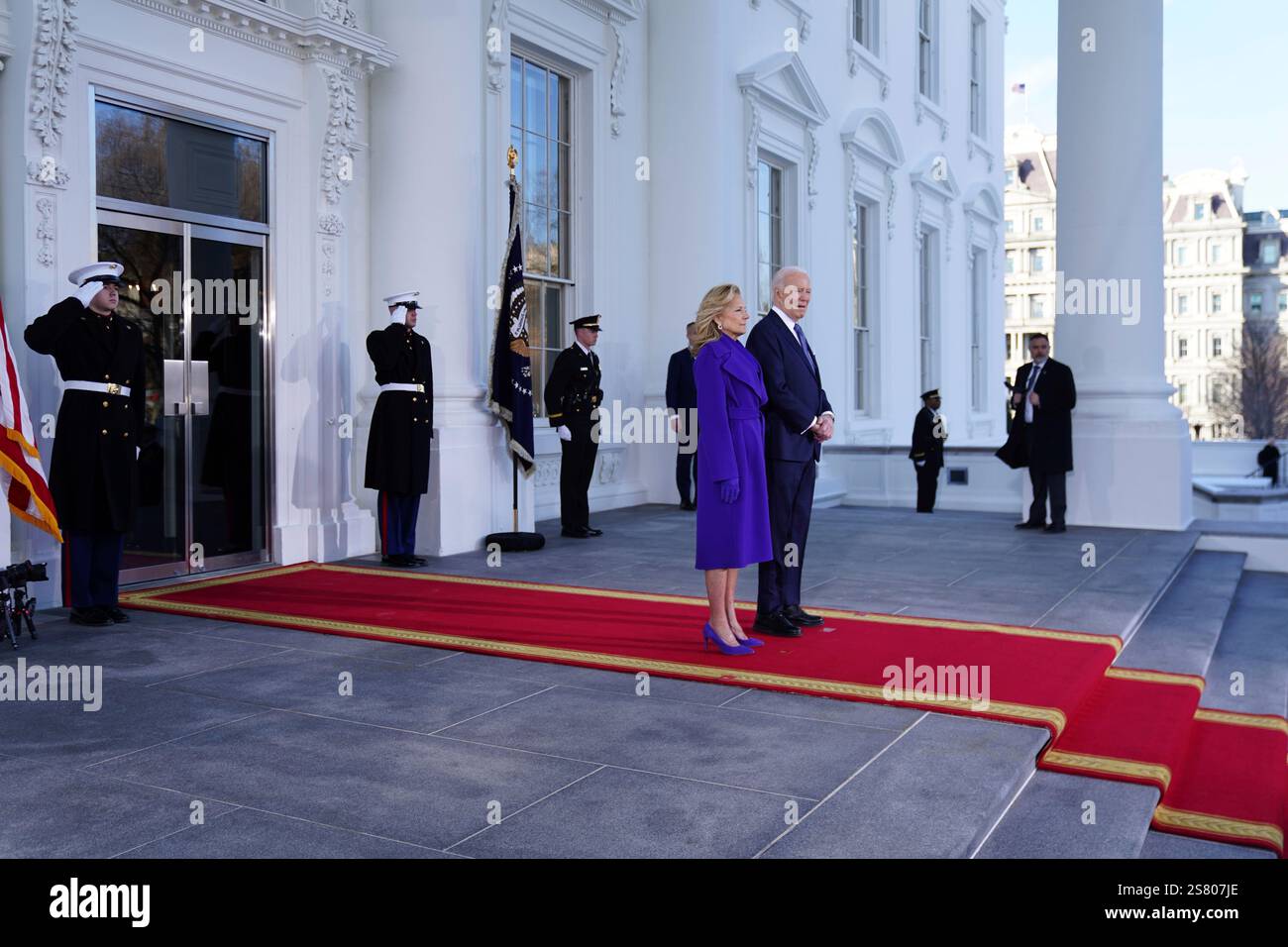 Washington, DC, USA. 20th Jan, 2025. President Joe Biden (R) and First ...