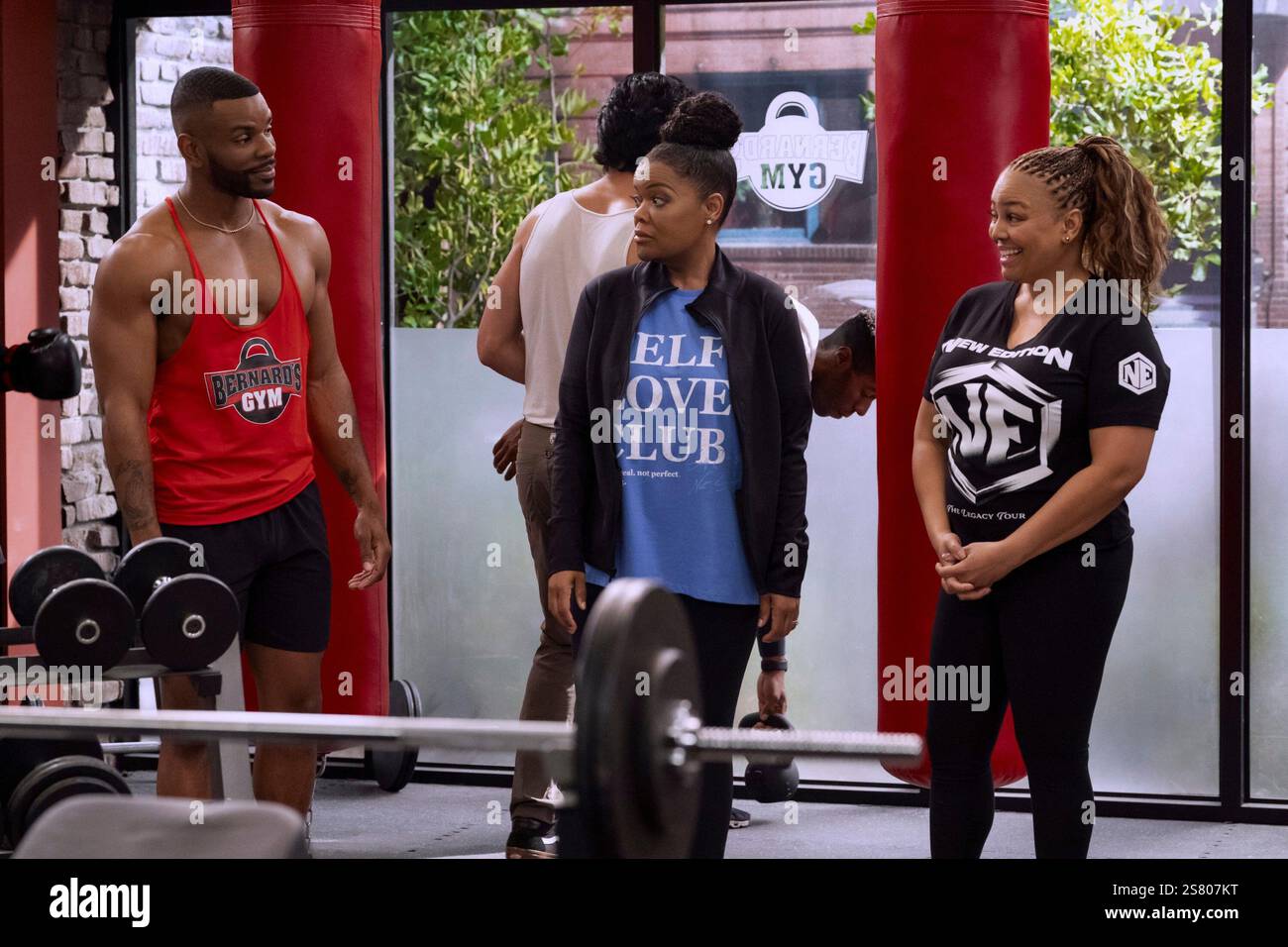 THE UPSHAWS, from left: Jermelle Simon, Yvette Nicole Brown, Kim Fields ...