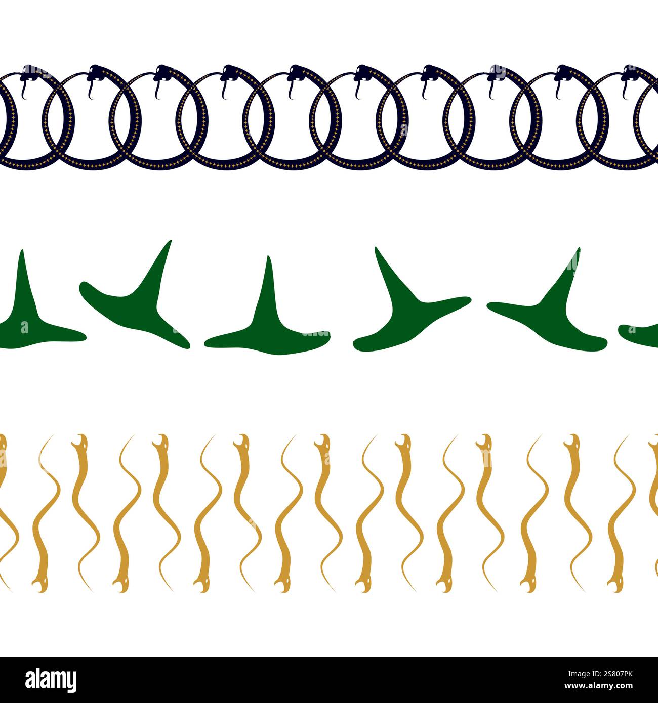 Horizontal border, set Magic and heavens seamless pattern, with magical ...