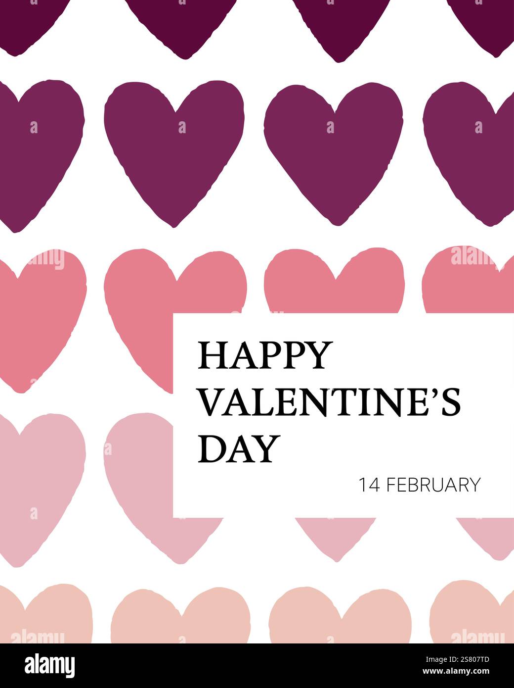 Love heart pattern illustration. Cute romantic hearts background ...