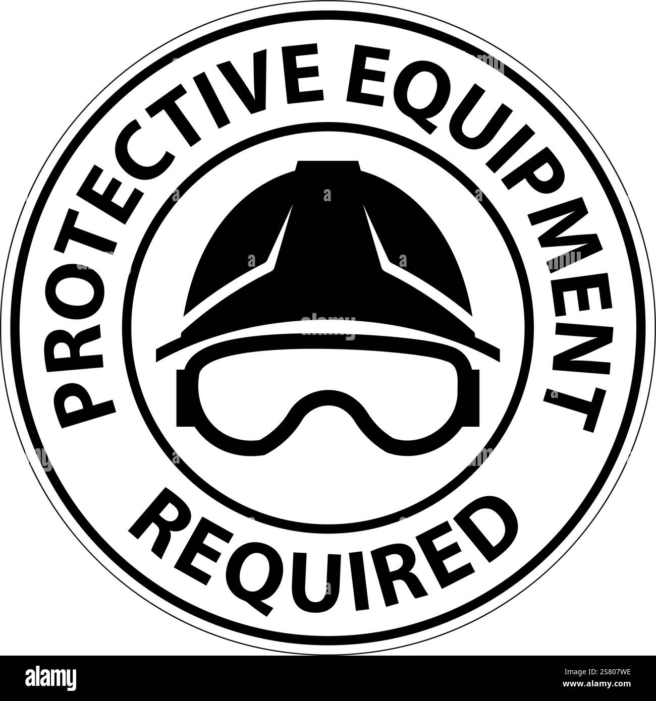 Mandatory safety goggles Black and White Stock Photos & Images - Alamy