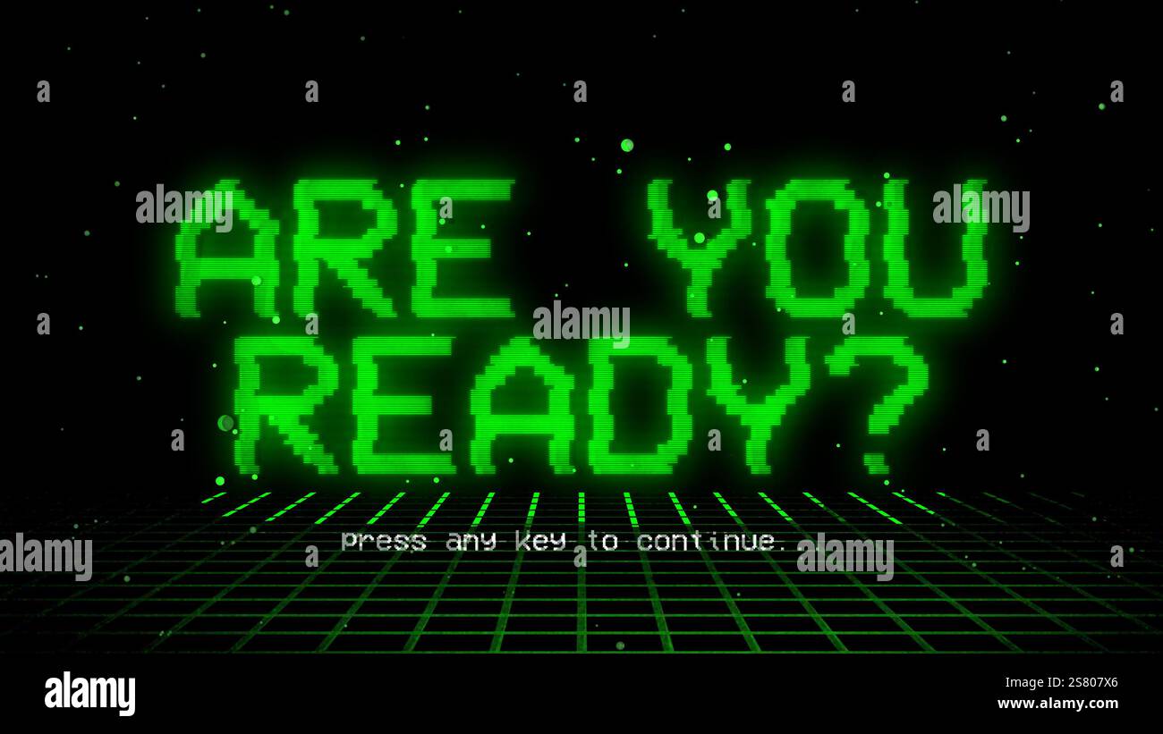 Are you ready text with glitch effect, computer generated Stock Photo ...