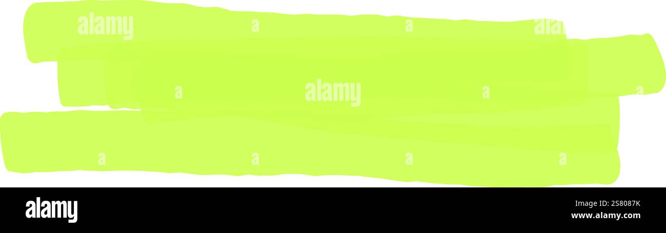 Wide light green marker stroke highlighting important information on a ...
