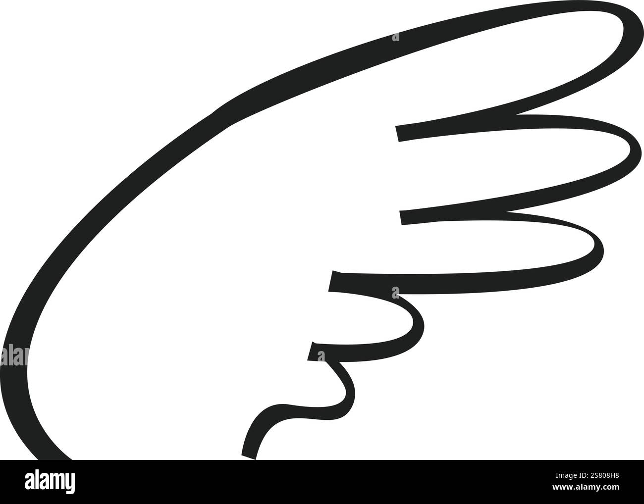 Cartoon wing flapping, simple elegant design, isolated on white ...