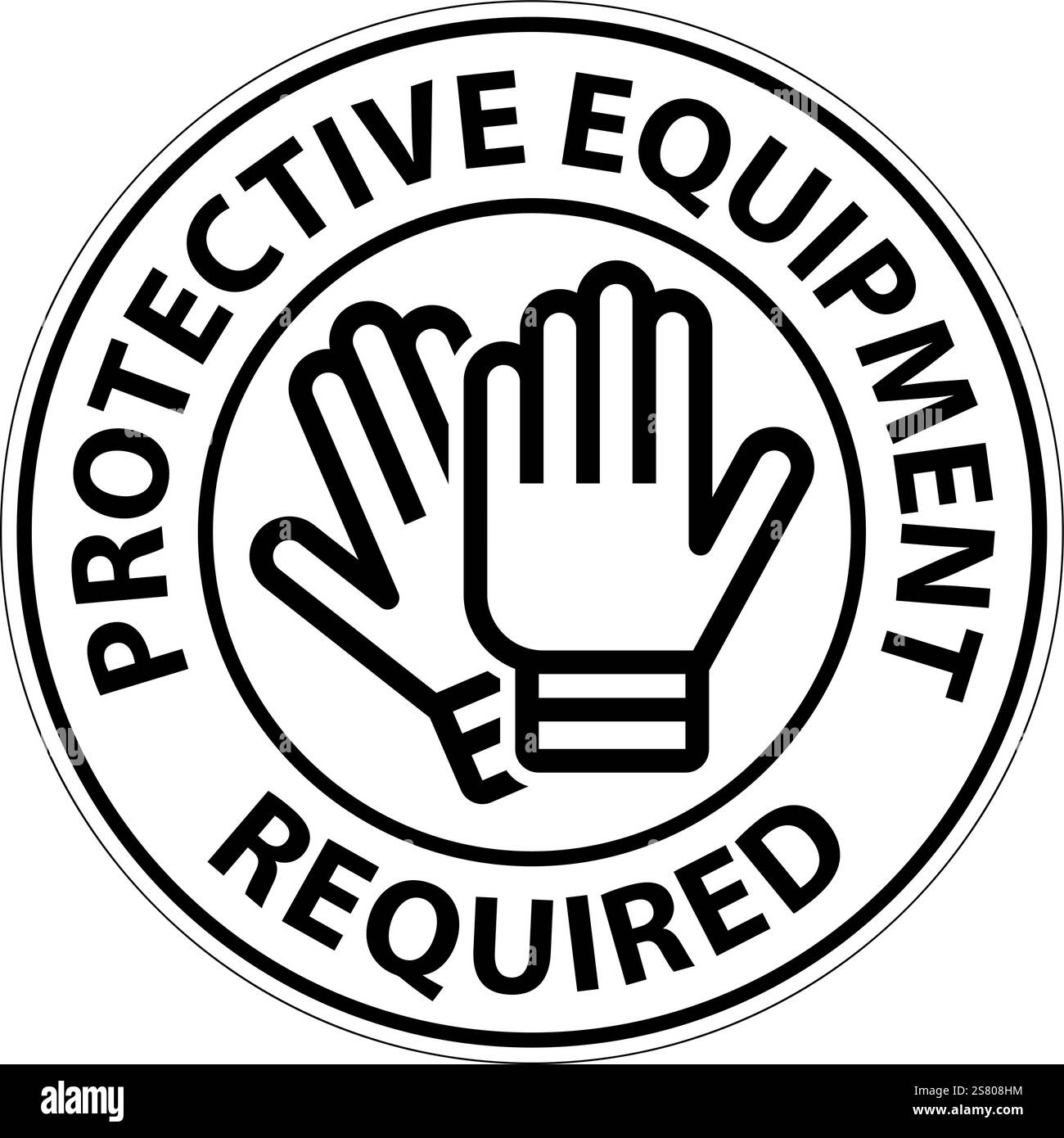 Circular Sign Indicating Requirement for Protective Equipment with ...
