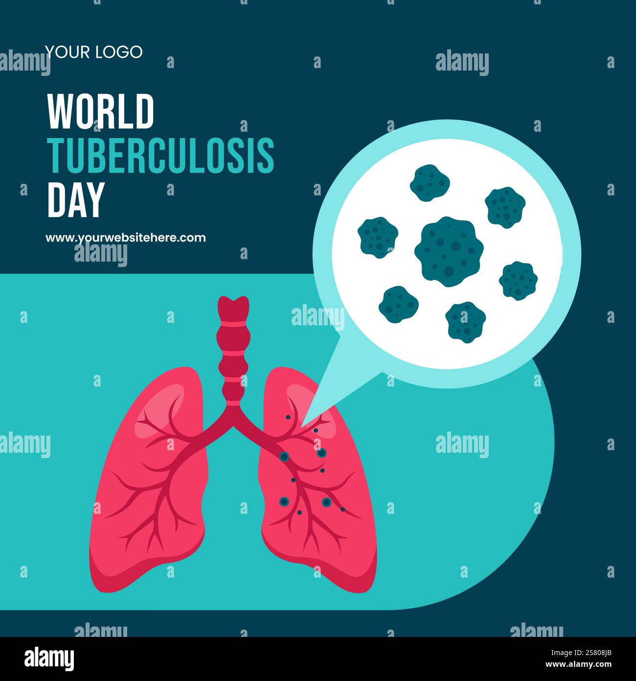 Hand-Drawn World Tuberculosis Day Social Media Template in Flat Cartoon ...
