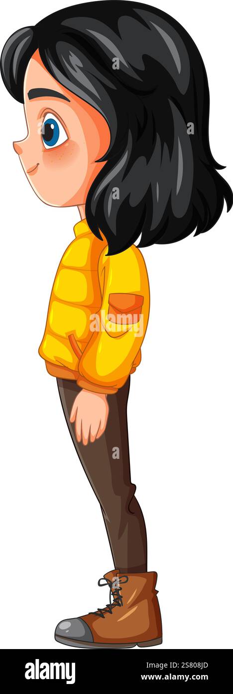 Standing girl in profile Cut Out Stock Images & Pictures - Alamy