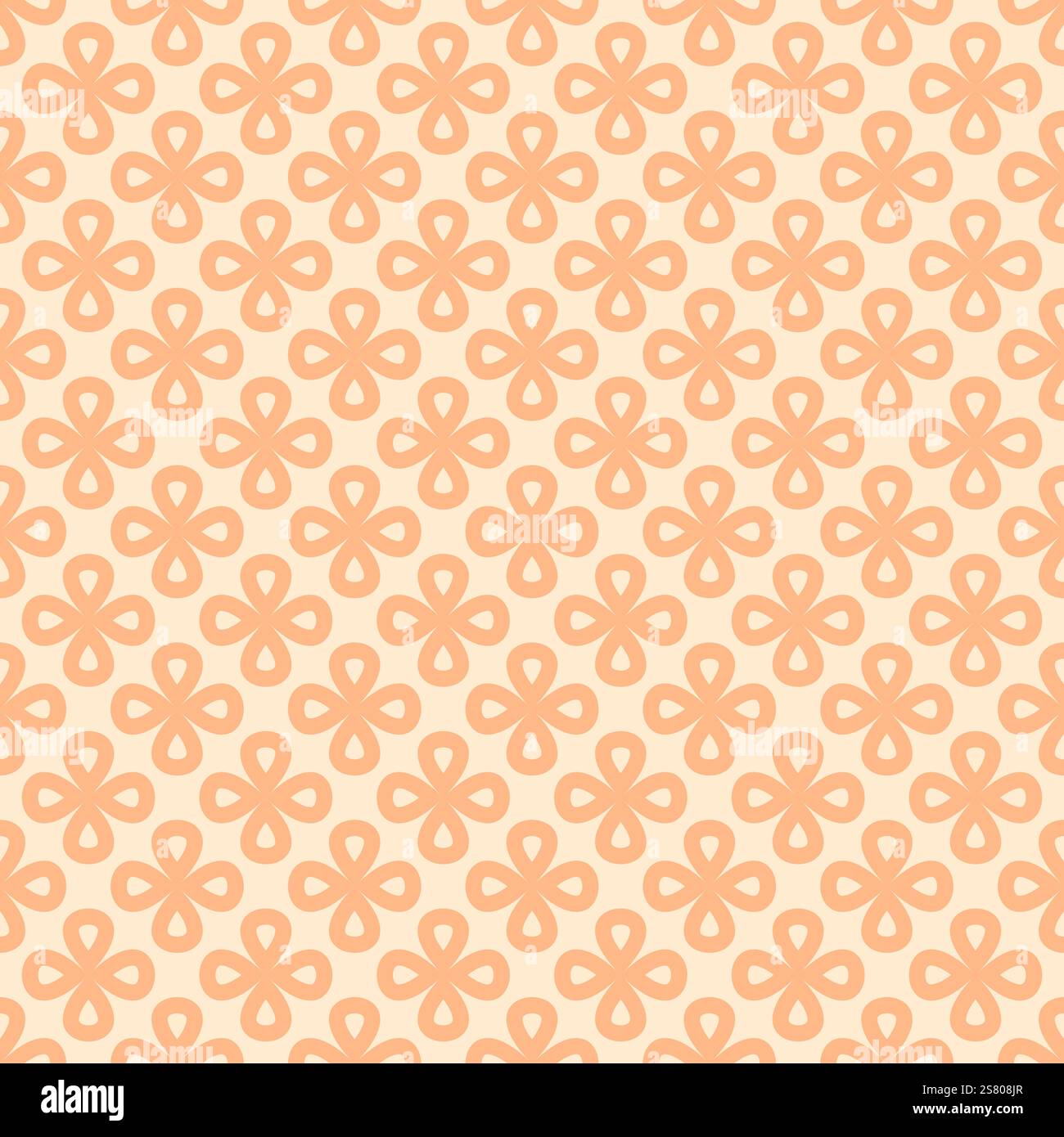 Seamless floral pattern in Peach Fuzz shade with abstract petal shapes ...