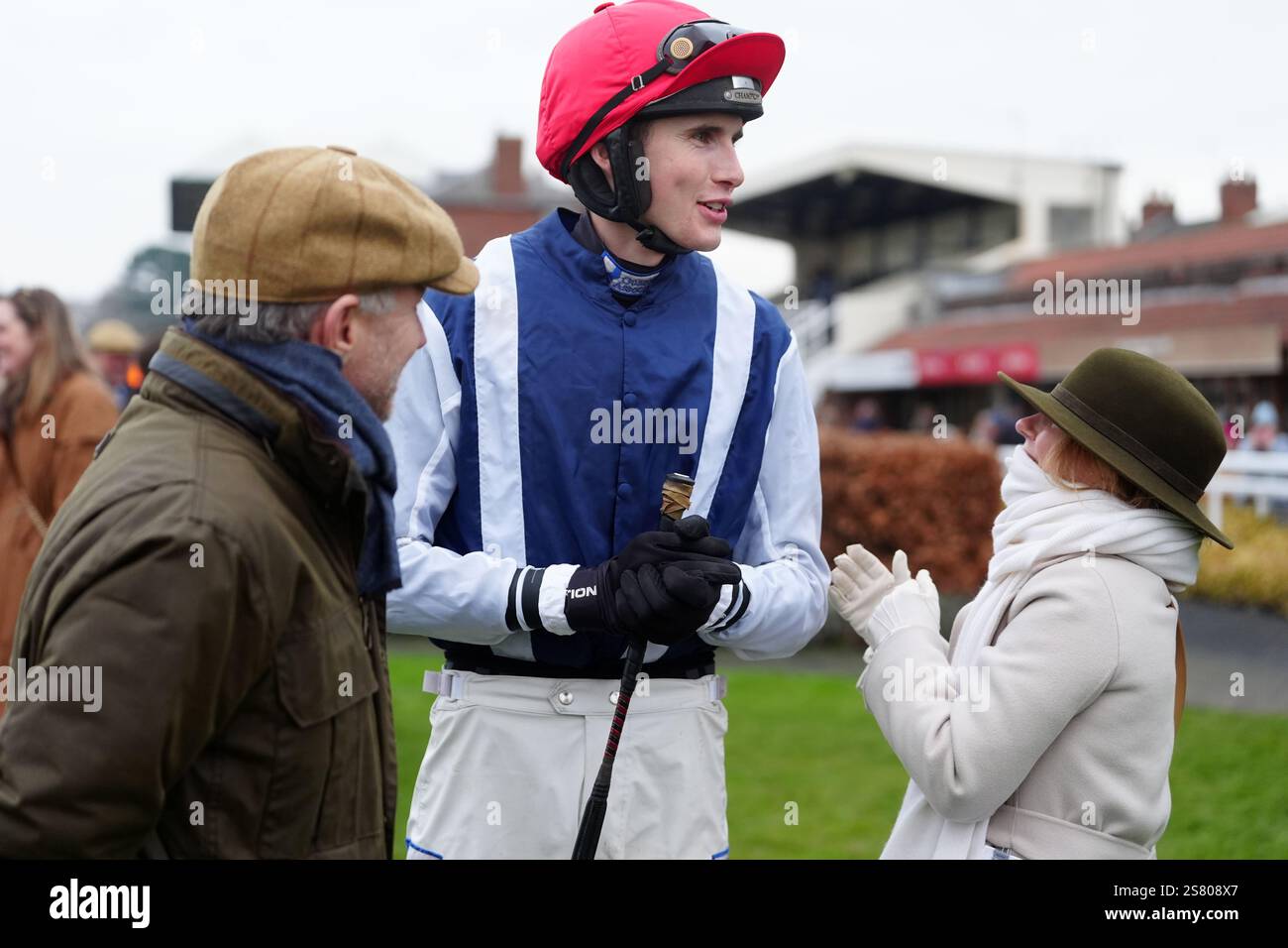 Christian and Geri Horner with jockey Jack Andrews before the ...