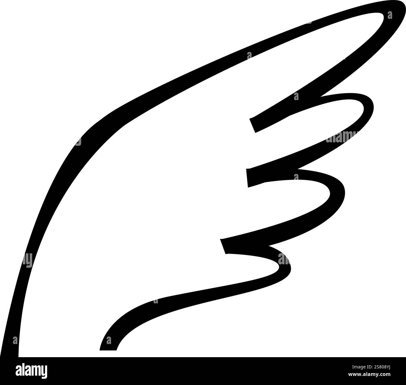 Minimalist vector illustration featuring a gracefully curved wing ...