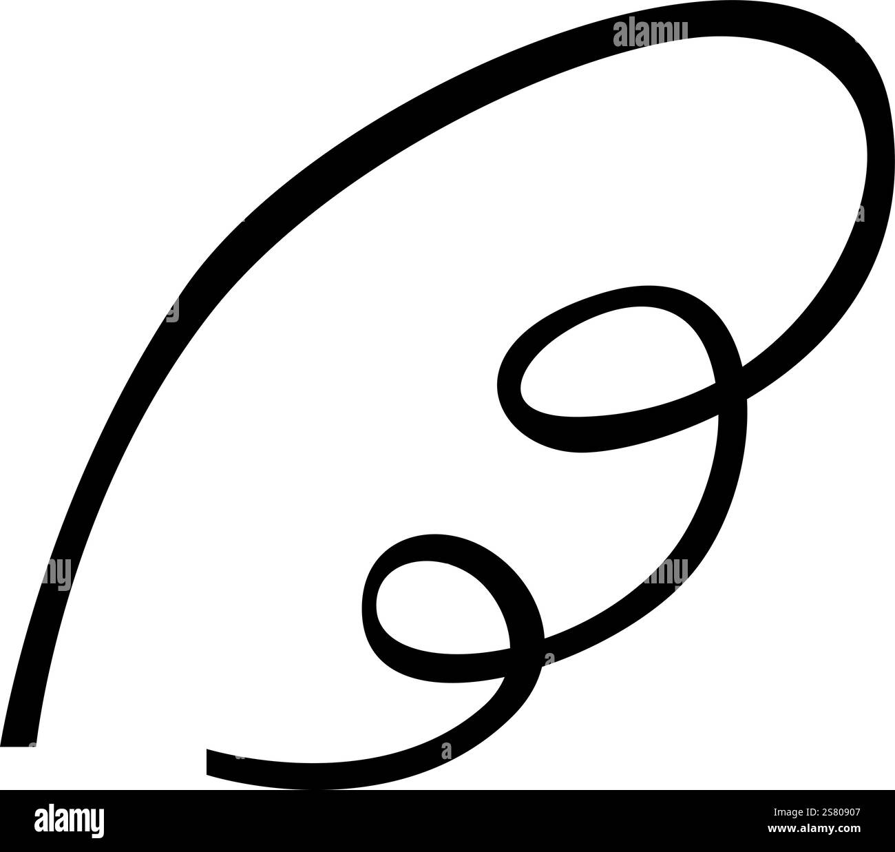 Simple black continuous line drawing forming an abstract shape similar ...