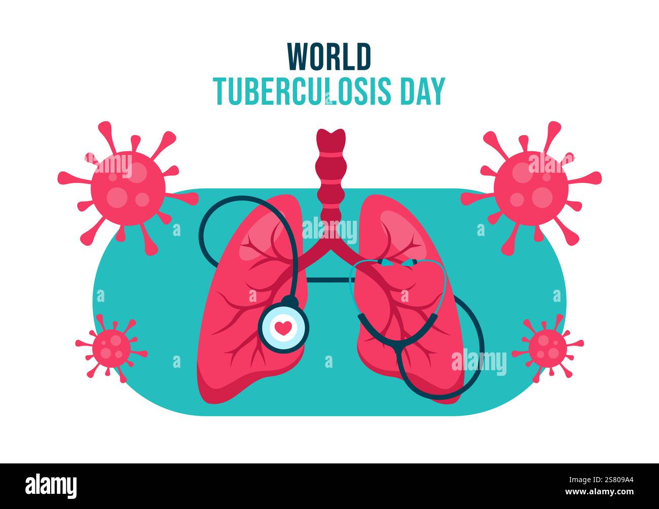 Flat Cartoon Background Template for World Tuberculosis Day Social ...