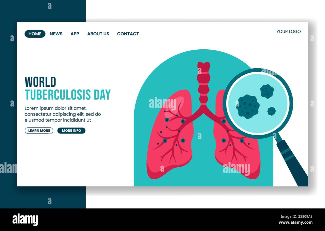 World Tuberculosis Day Flat Cartoon Illustration for Social Media Landing Page Stock Vector ...
