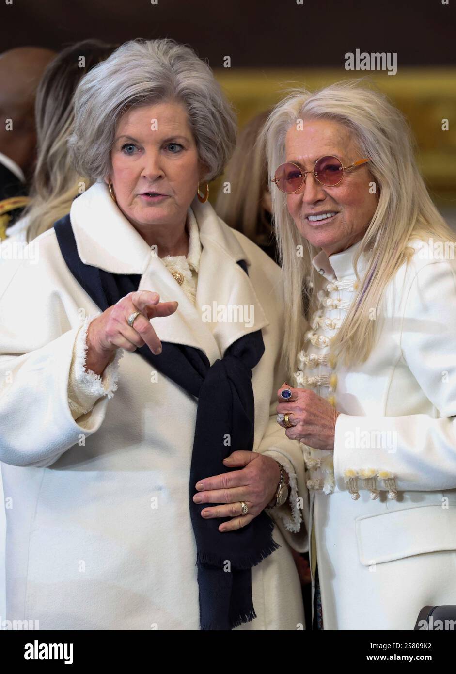Susie Wiles, left, and Miriam Adelson arrive at the 60th Presidential ...