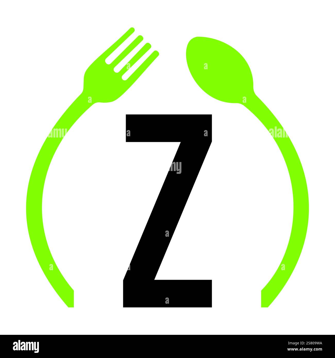 Initial Letter Z Restaurant Logo Design Concept With Spoon and Fork ...
