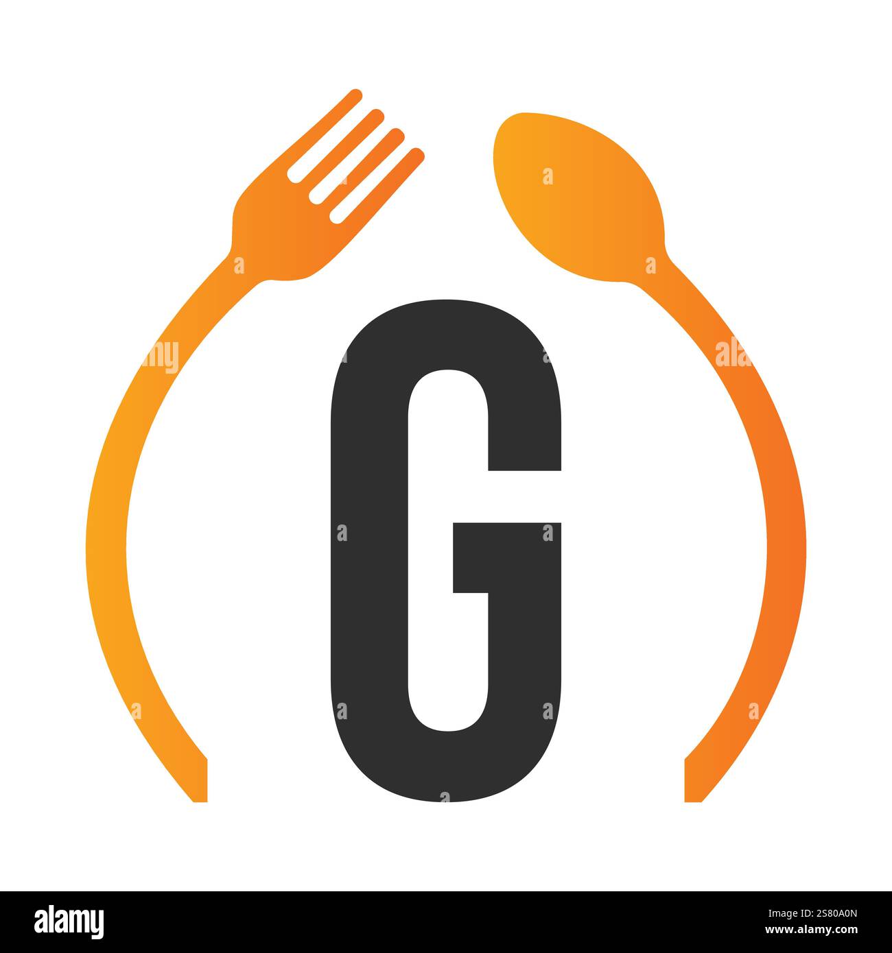 Initial Letter G Restaurant Logo Design Concept With Spoon and Fork ...