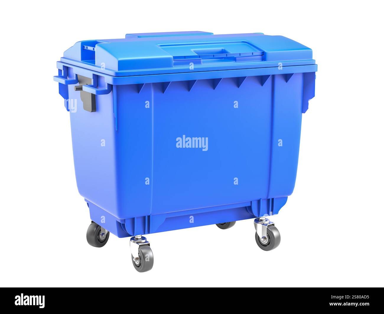 blue plastic wheeled garbage container isolated transparent background ...